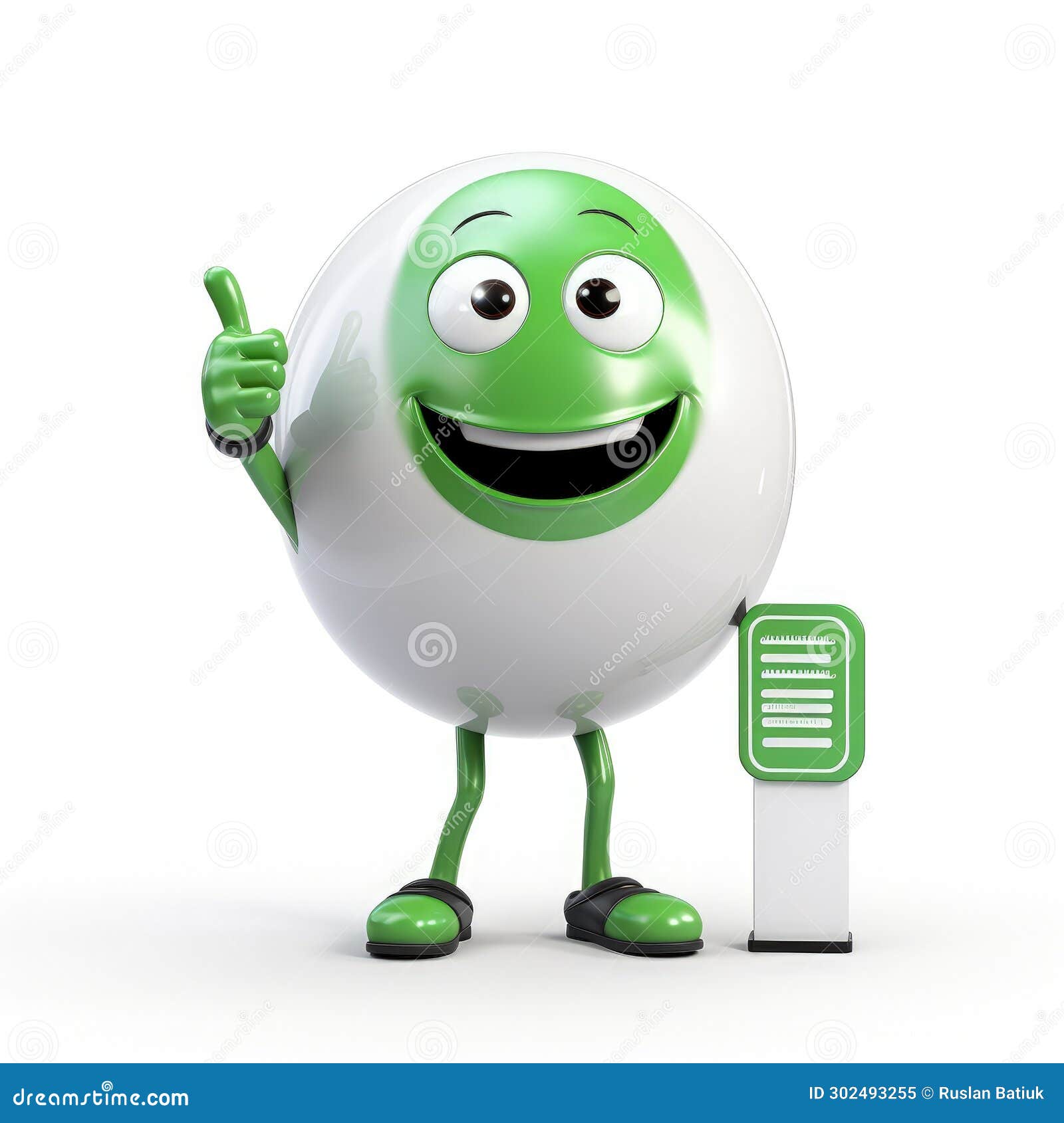 3d Man is Green Tick Symbol, Signifying Completion and Success, in a ...