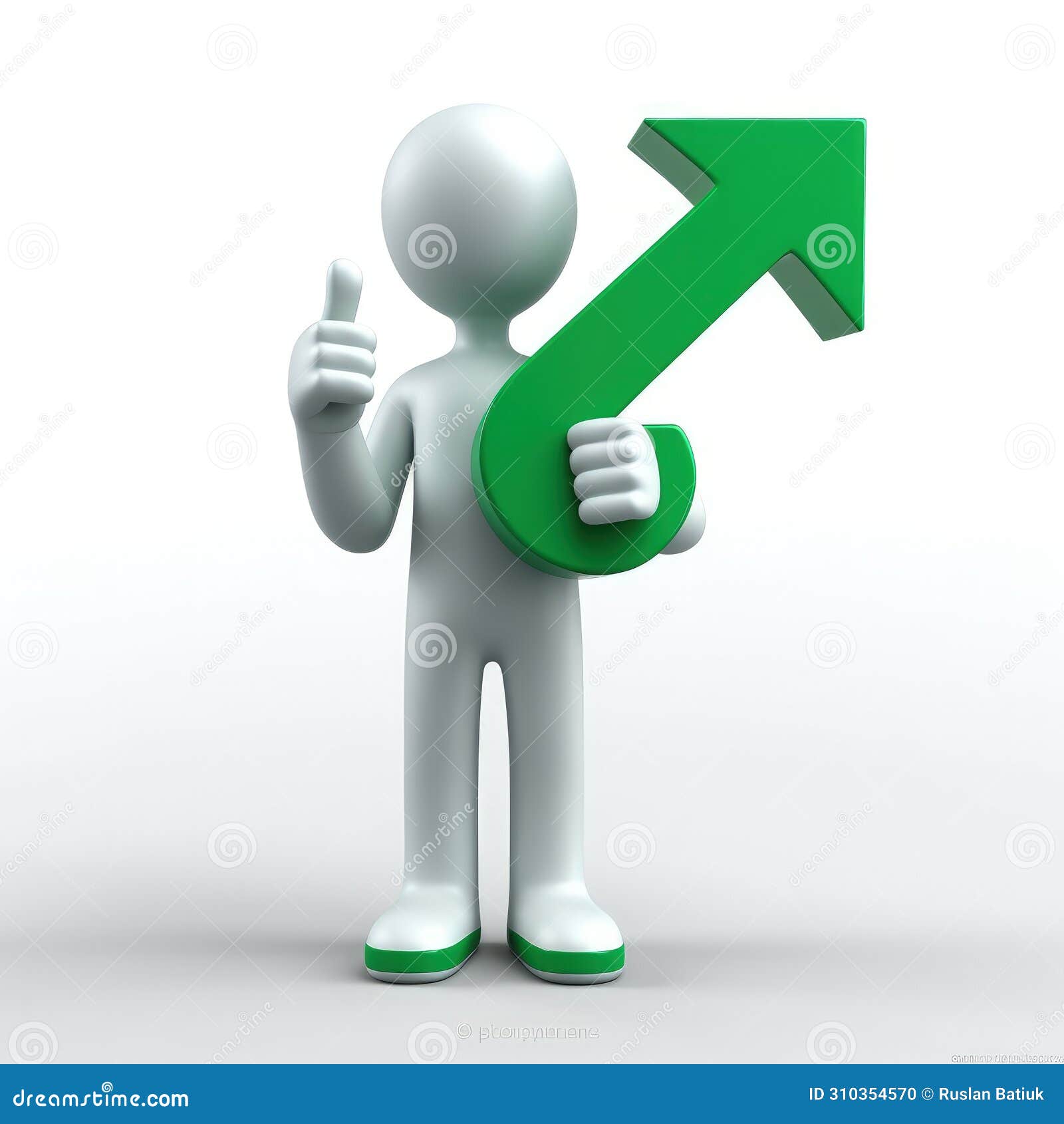 3d Man is Green Tick Symbol, Signifying Completion and Success, in a ...