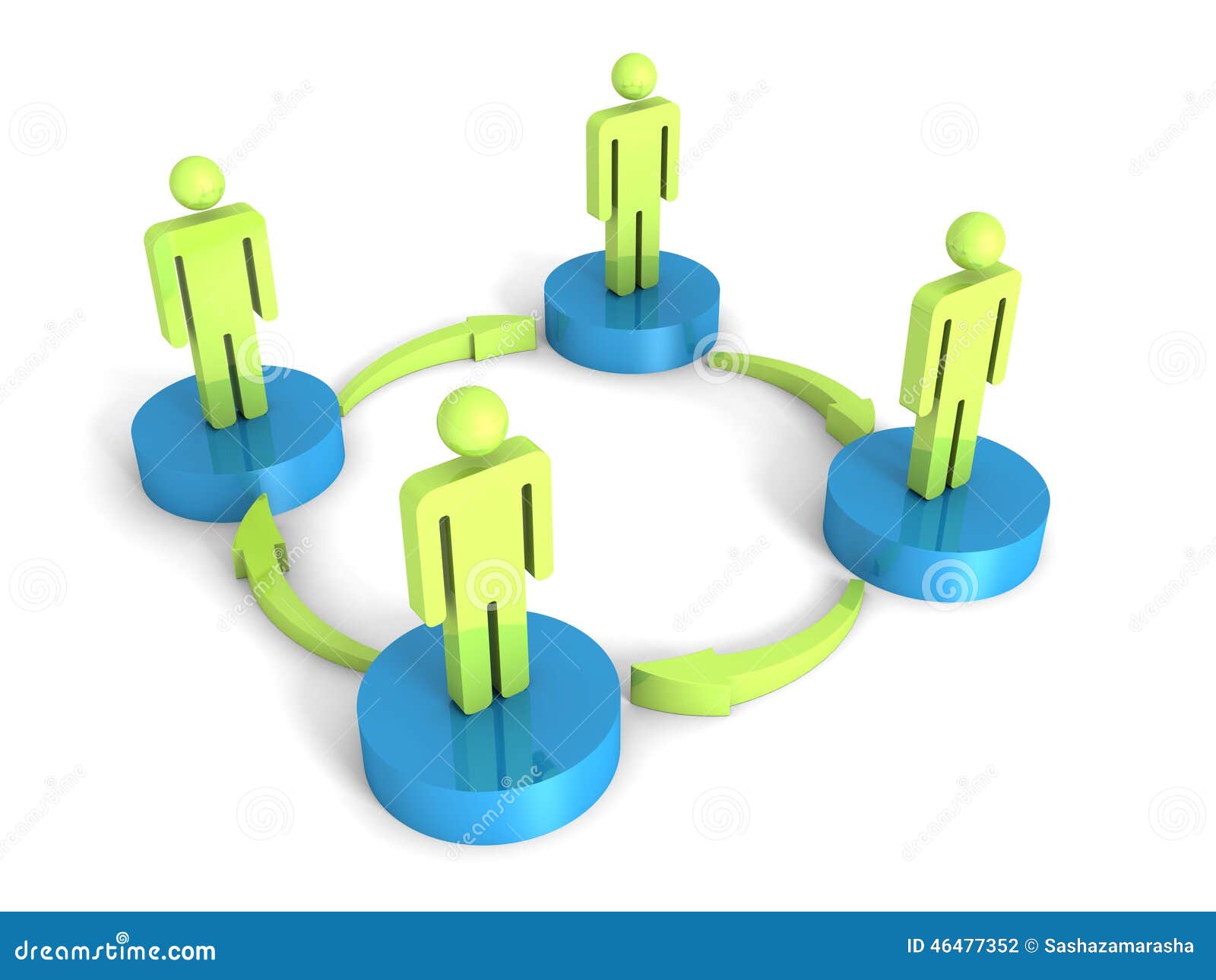 3d Man Group Arrows Connection Teamwork Concept Stock Illustration ...