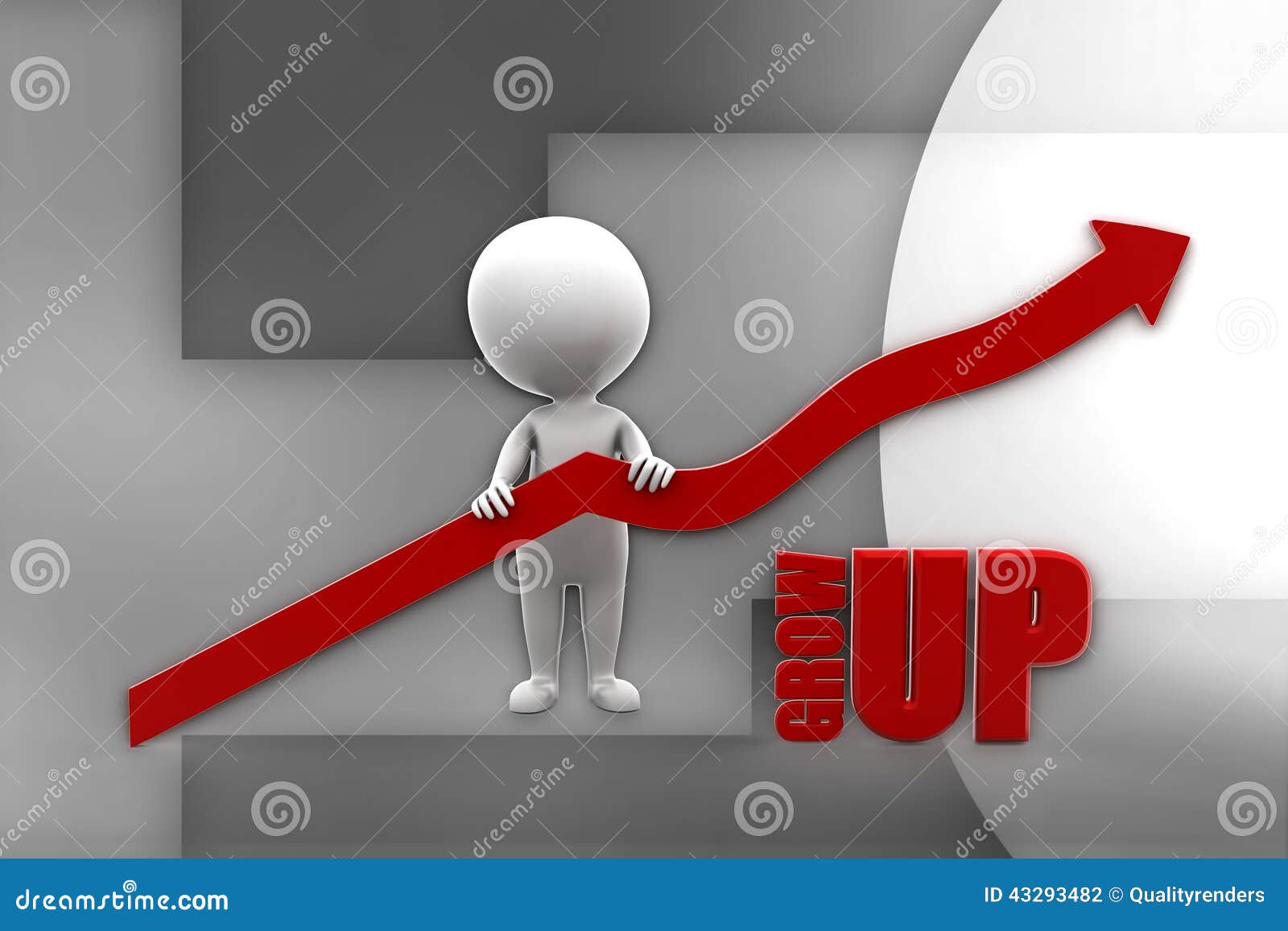 3d Man Grow Up Illustration Stock Illustration - Illustration of green ...