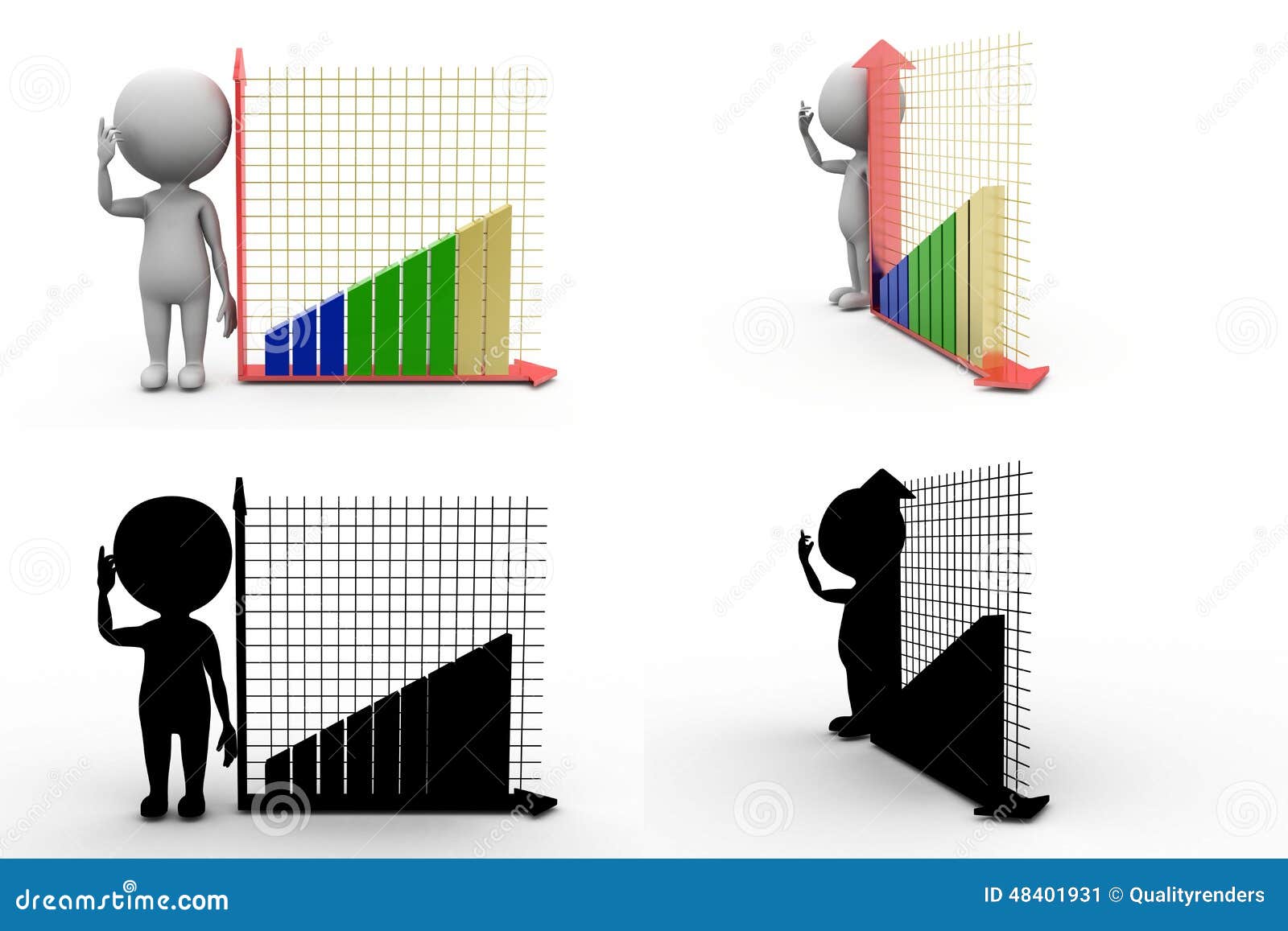 3d Man Growth Concept Collections with Alpha and Shadow Channel Stock ...