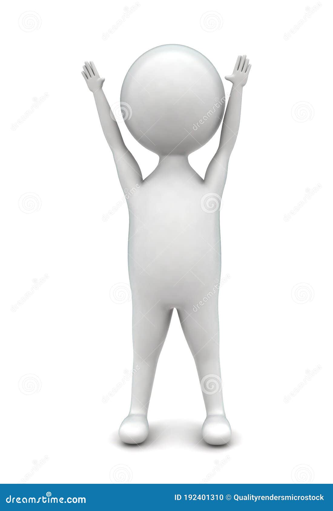 3d man hands up concept stock illustration. Illustration of abstract ...