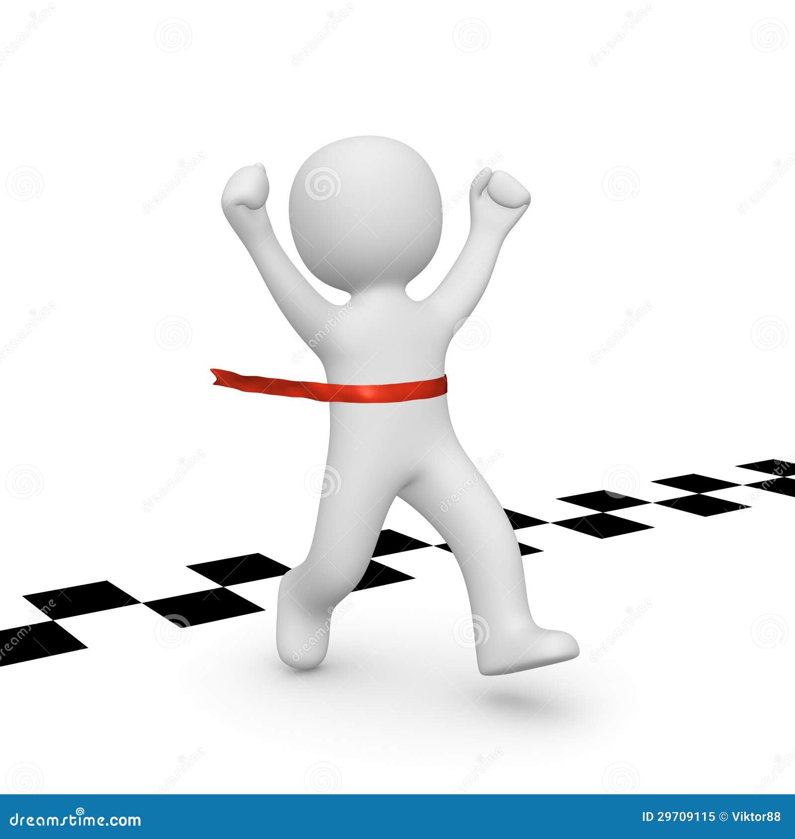 3d Man Has Reached the Finish Line Stock Illustration - Illustration of ...
