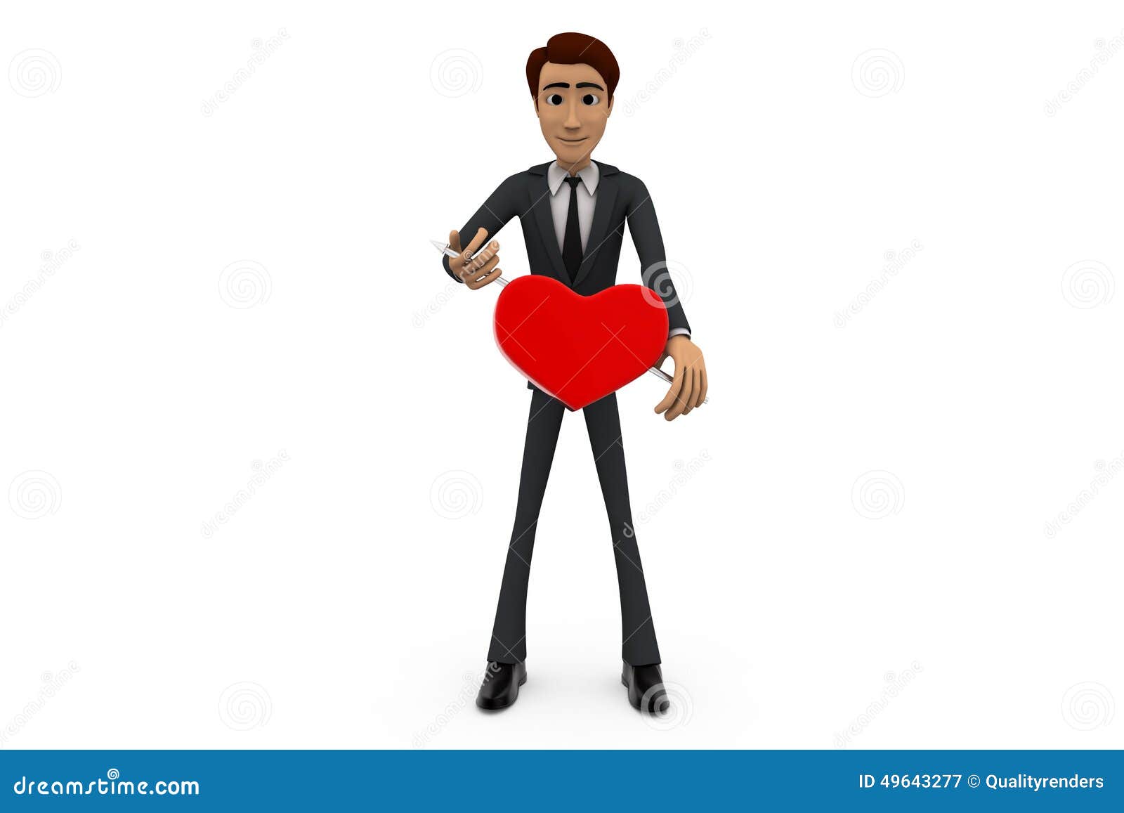 3d man heart concept stock illustration. Illustration of concept - 49643277