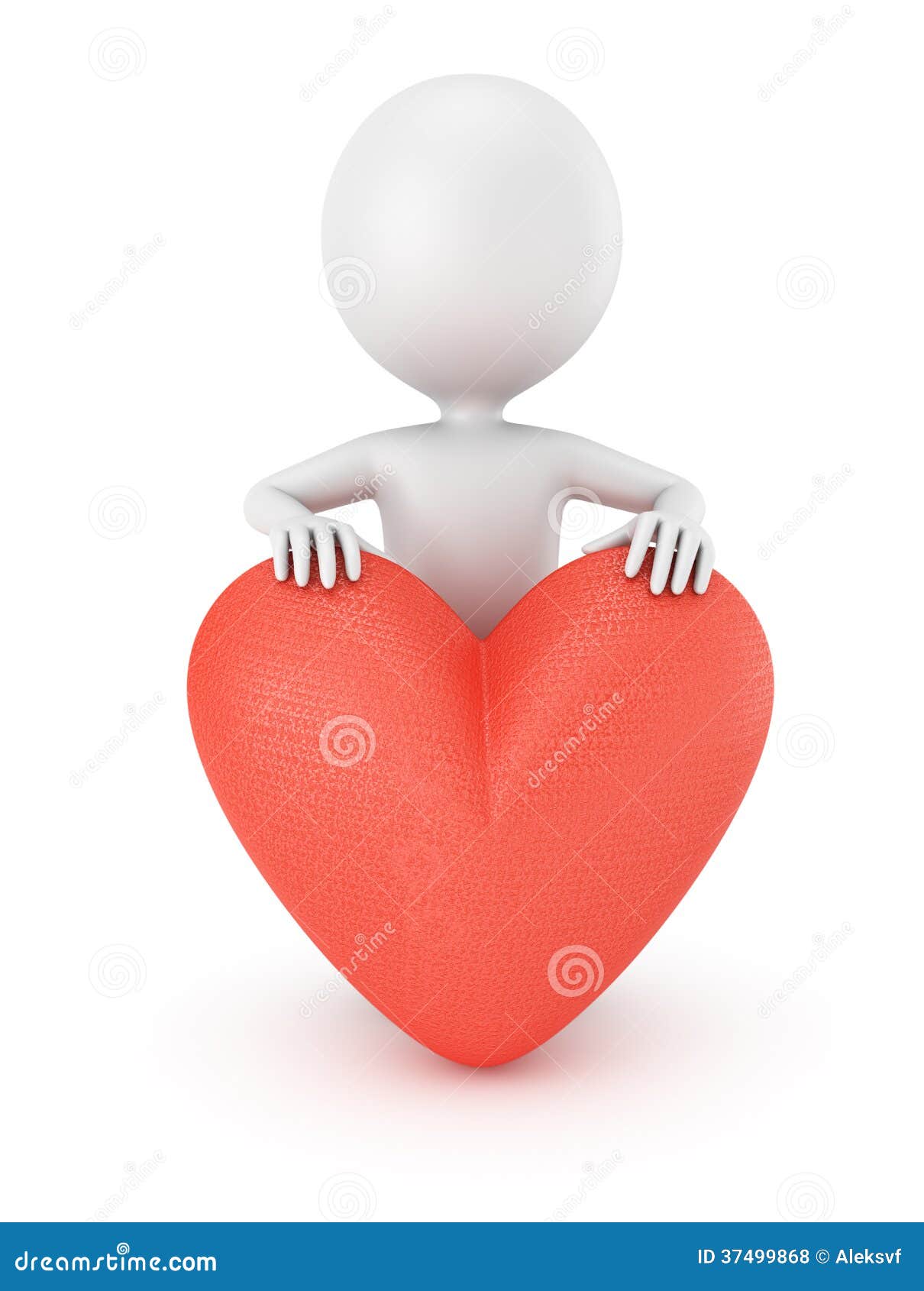 3d man with heart stock illustration. Illustration of character - 37499868