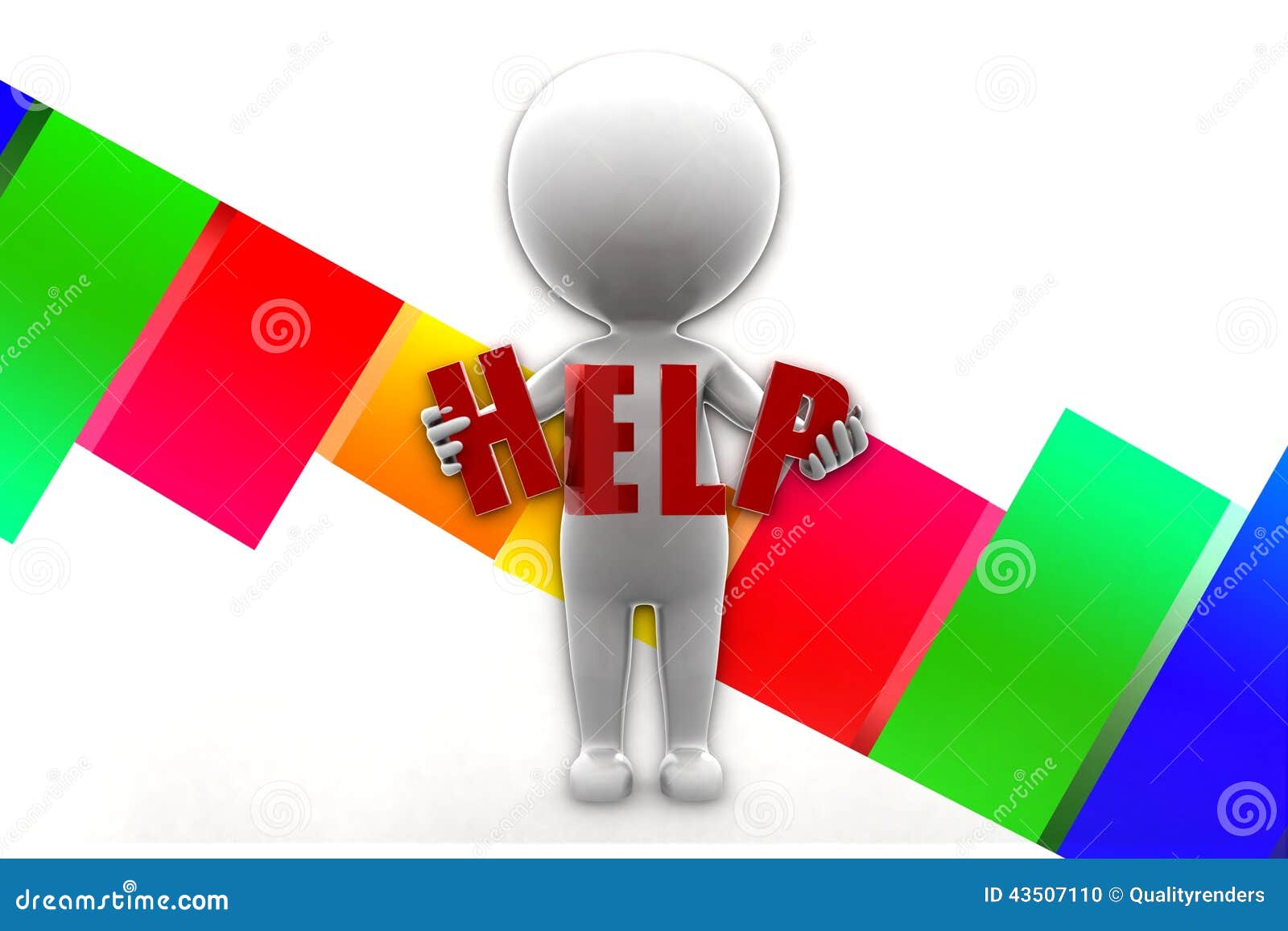3d Man Help Illustration stock illustration. Illustration of forum ...