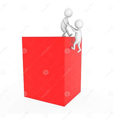 3d man helping another stock illustration. Illustration of goal - 177484429