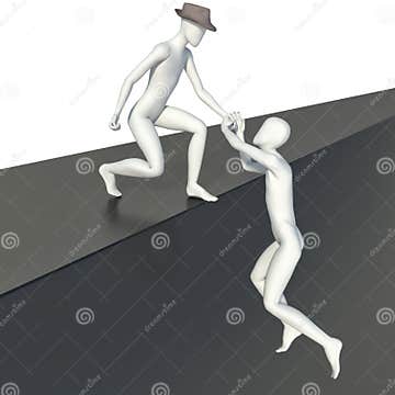 3d Man Helping Another Person Stock Illustration - Illustration of jump ...