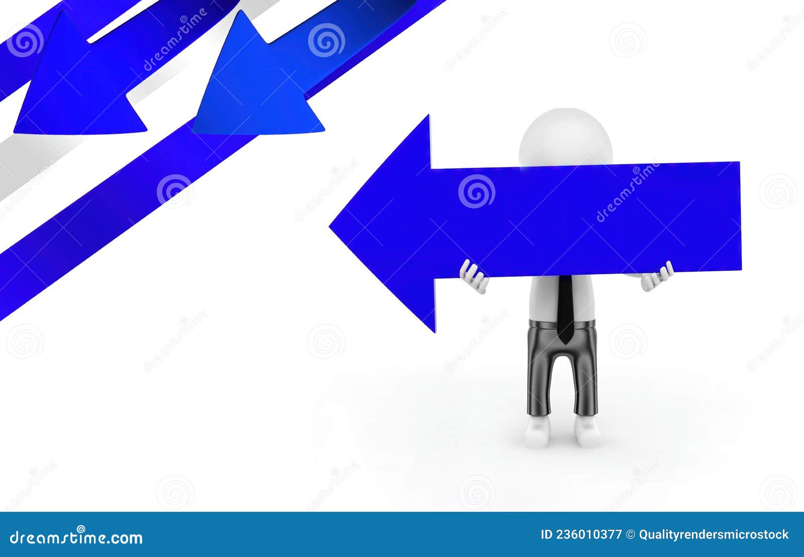 3d Man Holding Arrow in Hands Concept Stock Image - Image of path ...