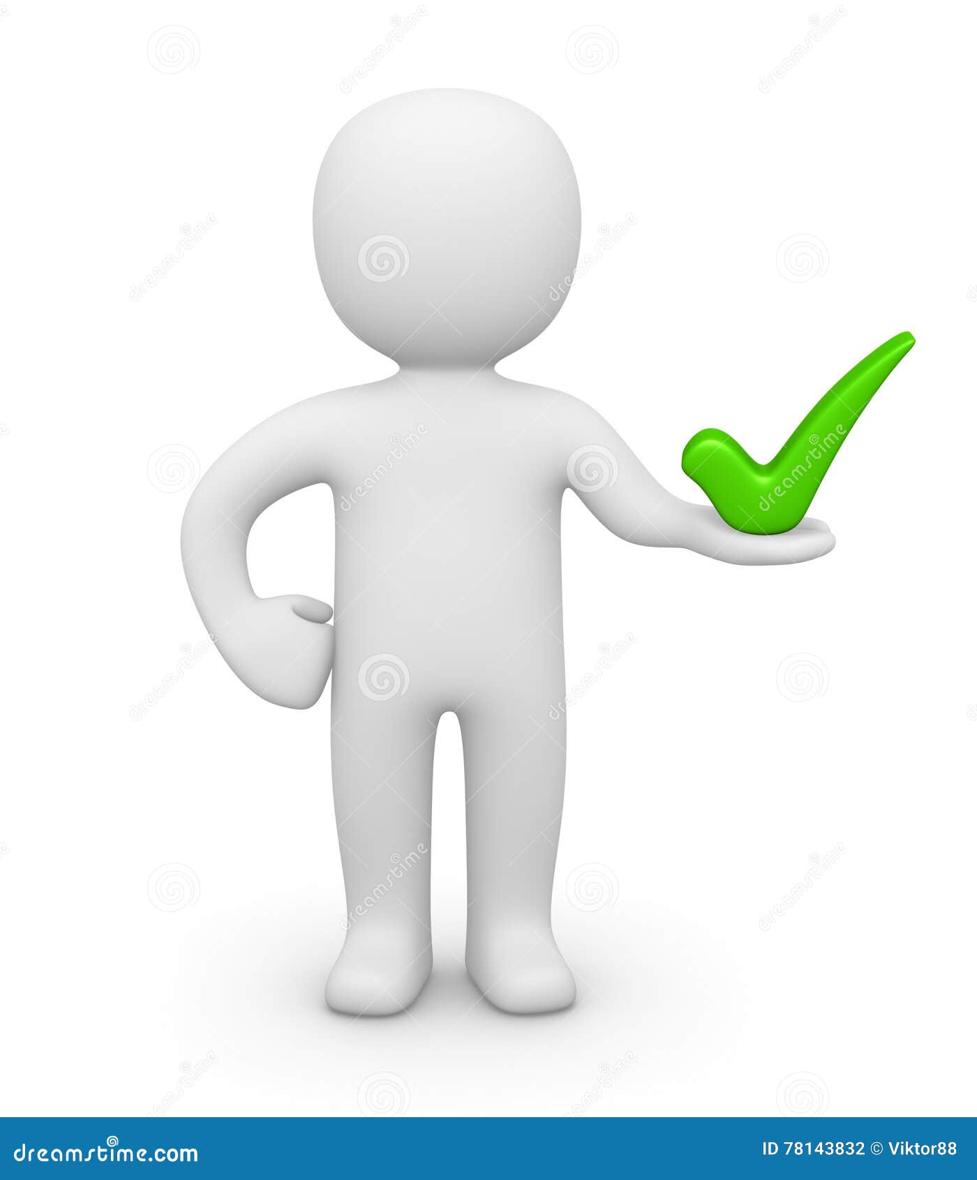 3d man holding check mark stock illustration. Illustration of election ...