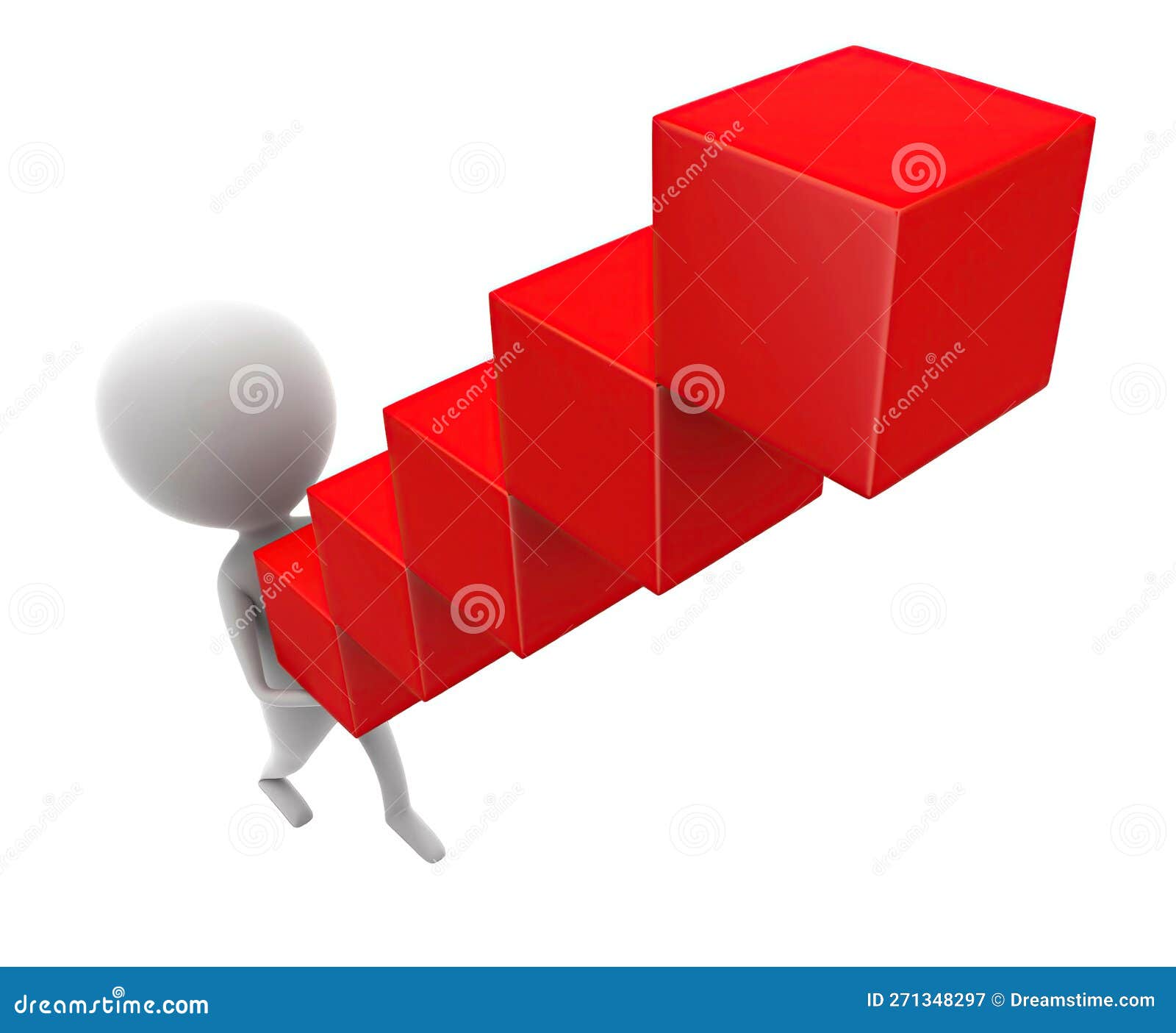 3d Man Holding Cubes Concept Stock Illustration - Illustration of ...