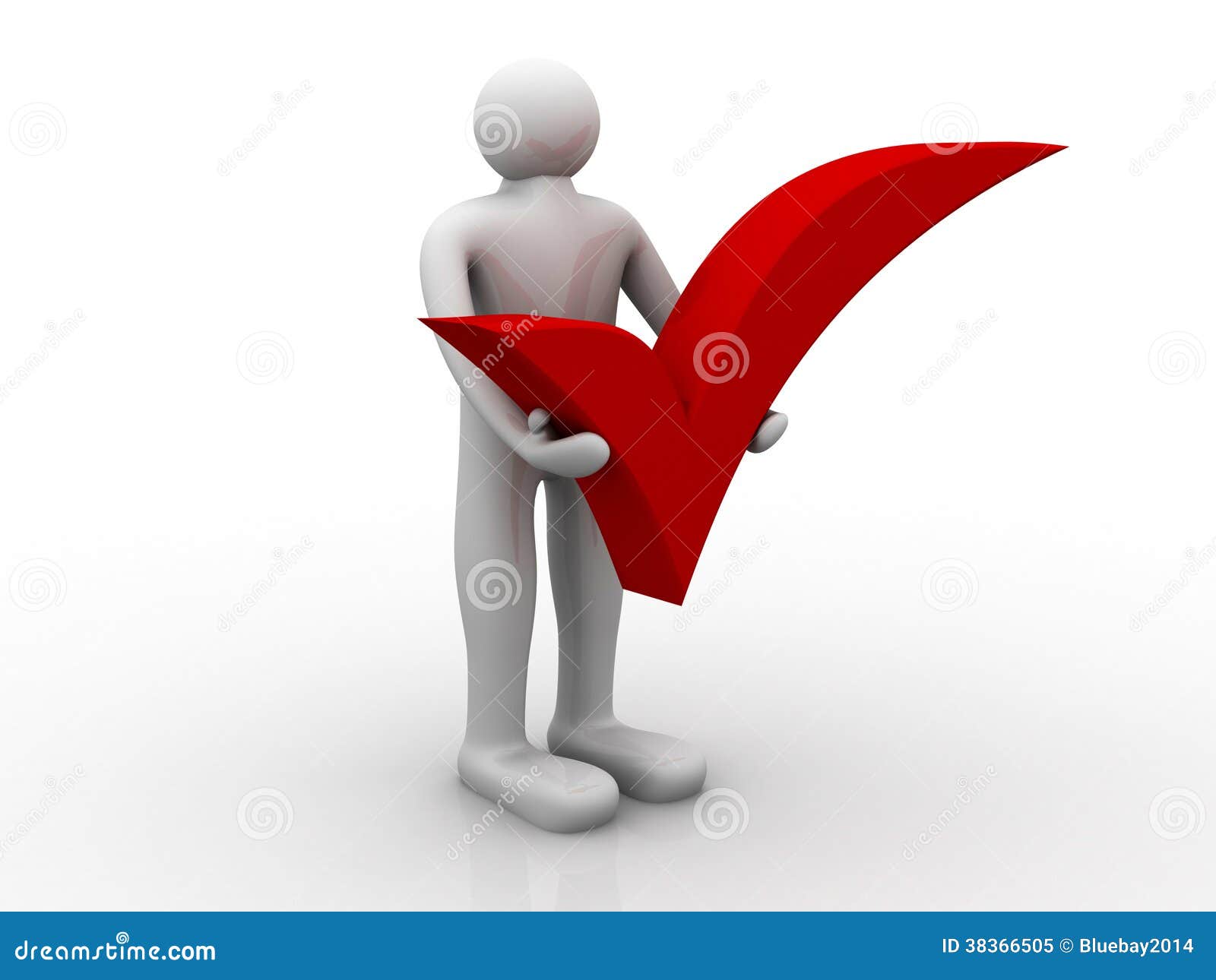 3D Man With A Huge Tick And Thumb Up Royalty-Free Stock Photography ...