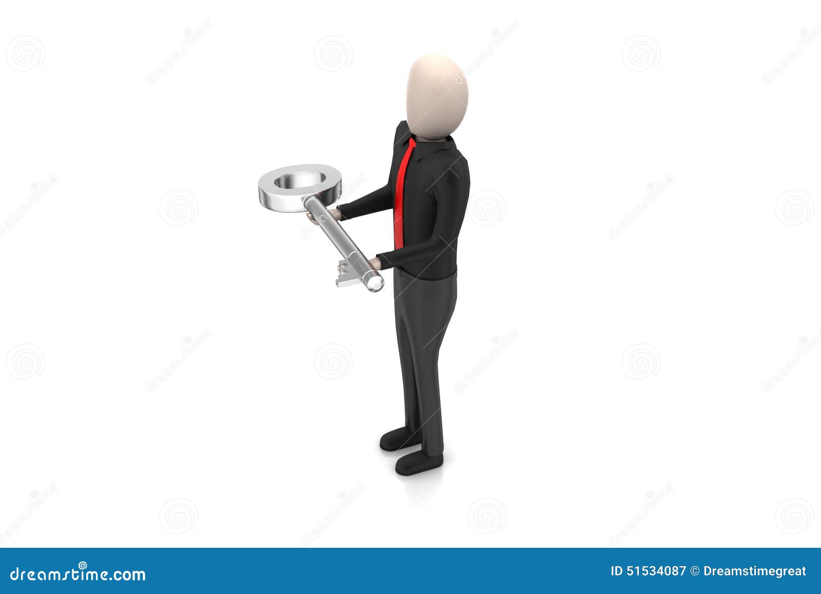 3d man holding key stock illustration. Illustration of hire - 51534087