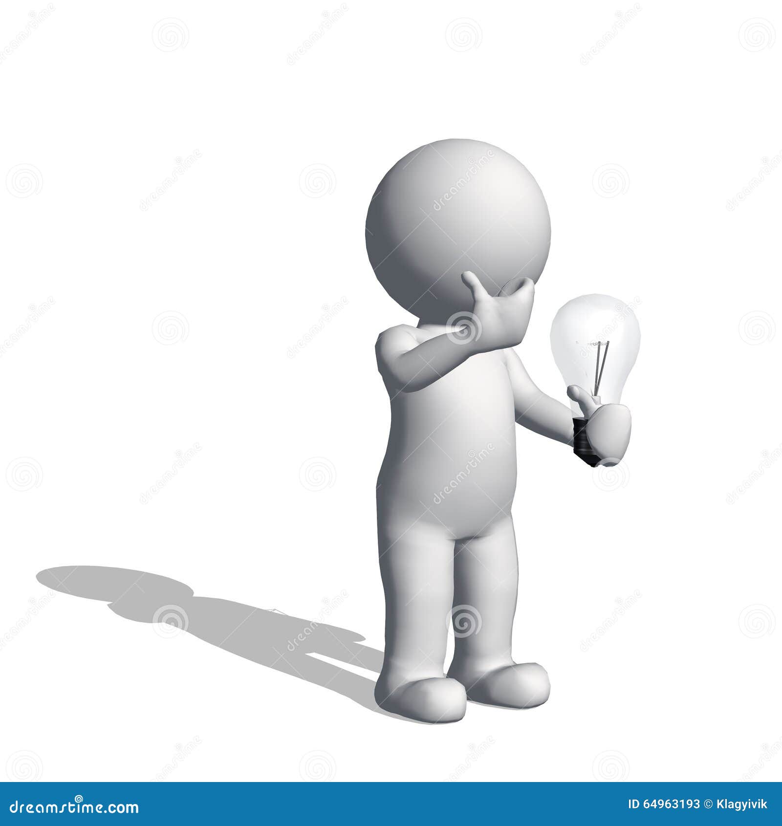 3d man stock illustration. Illustration of icon, humanoid - 64963193