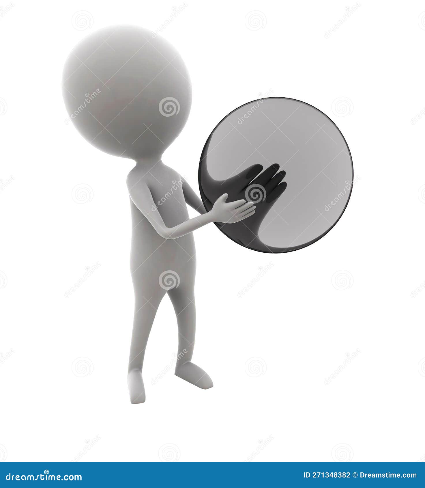 3d Man Holding Magic Ball Concept Stock Illustration - Illustration of ...