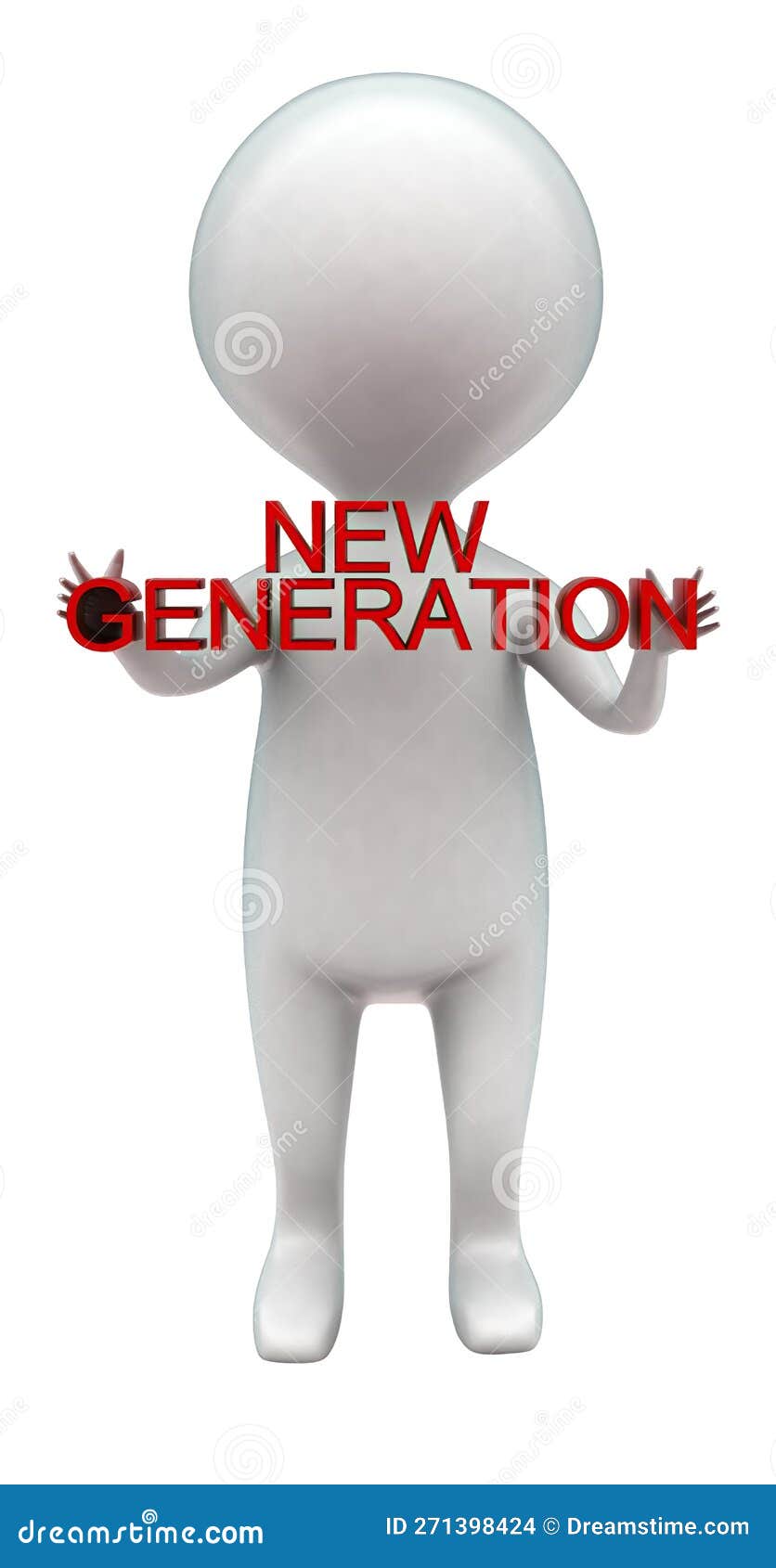 3d Man Holding New Generation Text Concept Stock Illustration ...