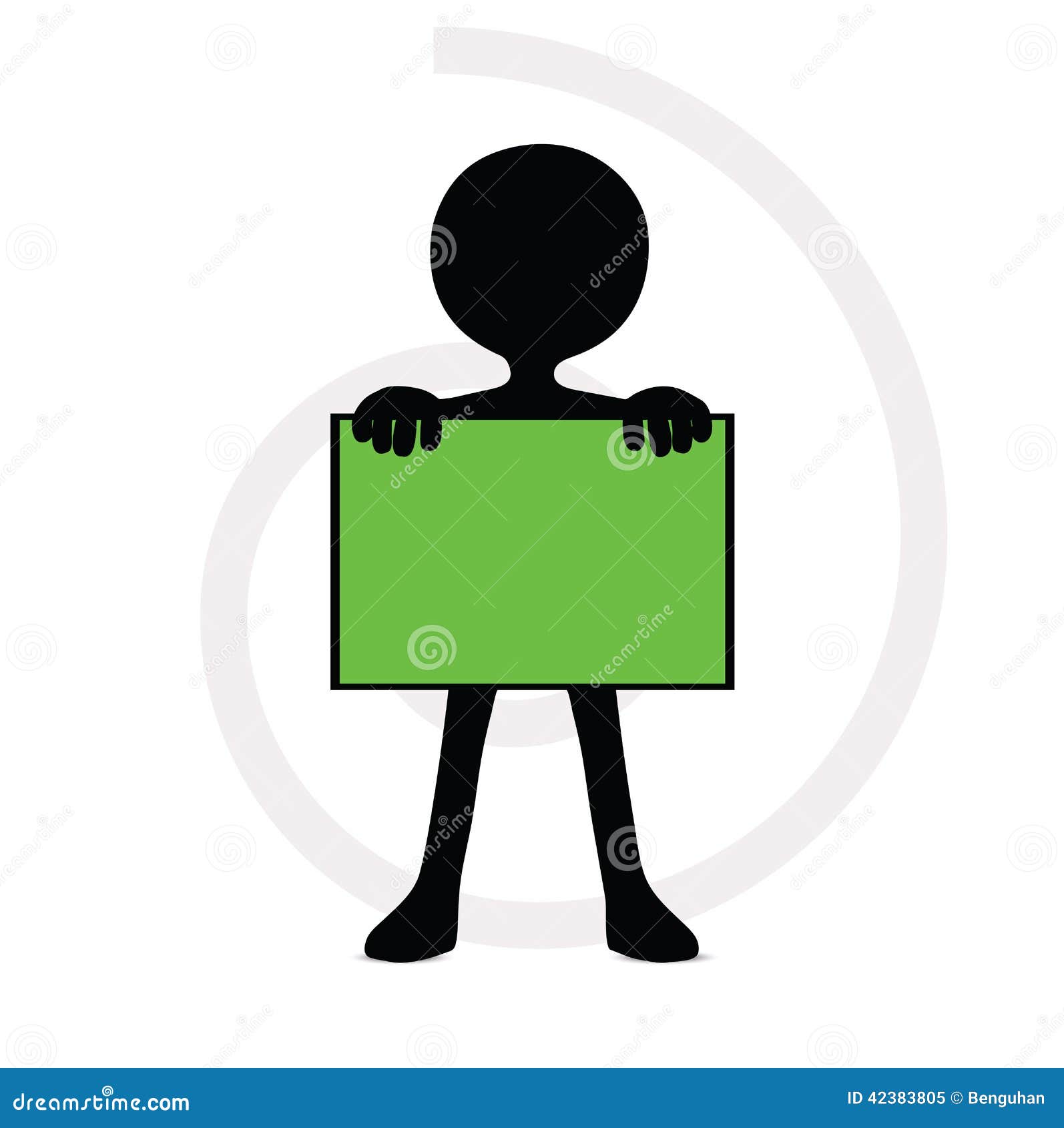 3d Man Holding an Object for Giving Message Stock Illustration ...