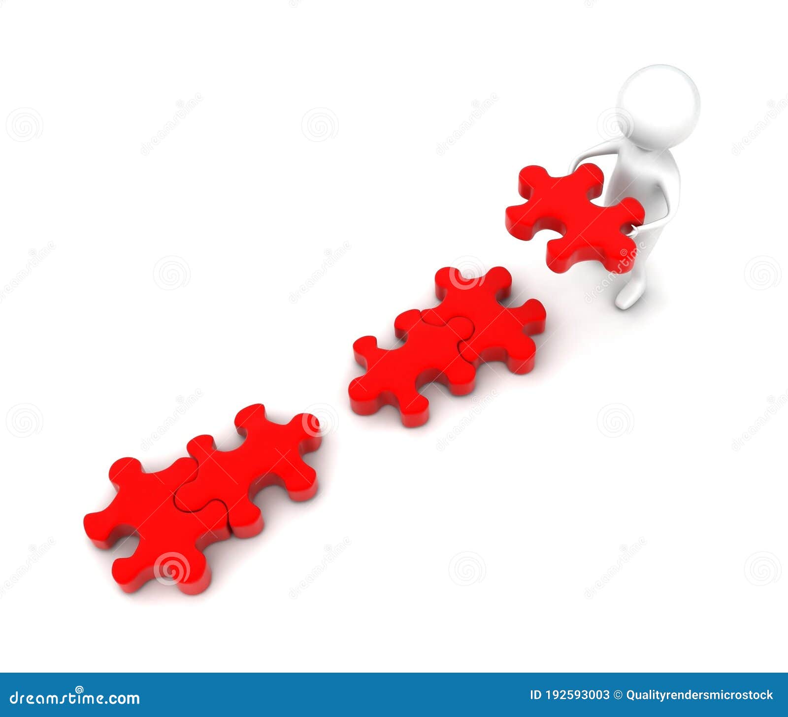 3d Man Holding a Puzzle, Solving Concept Stock Illustration ...