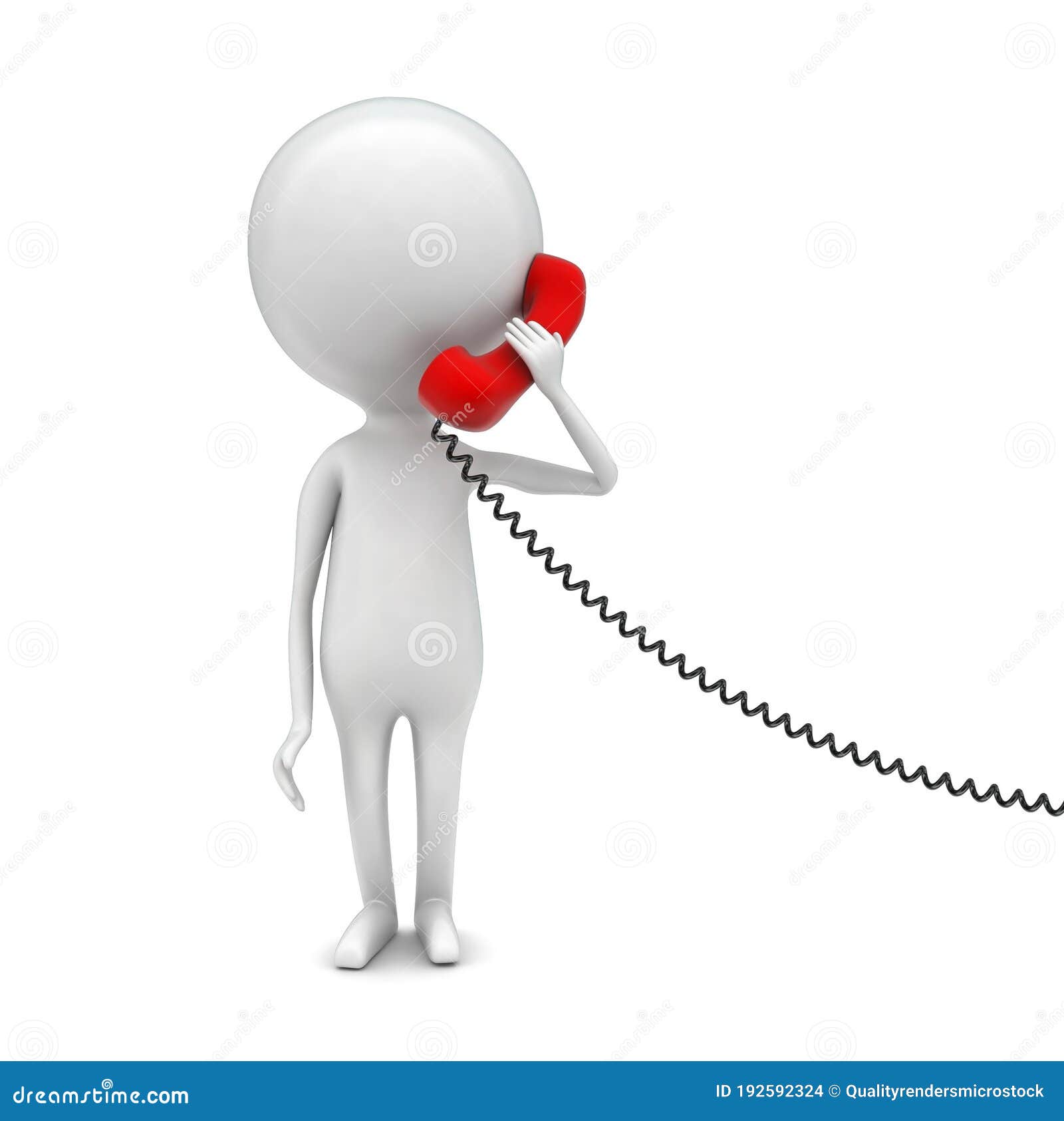 3d Man Holding Telephone Reciever in Hands and Having Telephonic ...