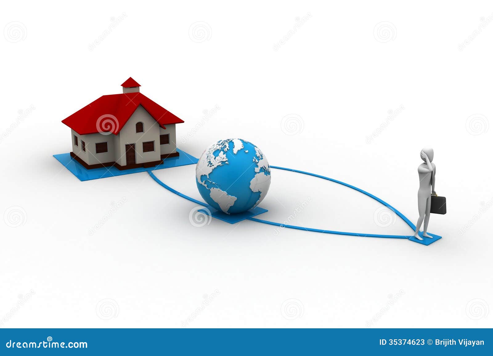 3d man with house stock illustration. Illustration of activity - 35374623