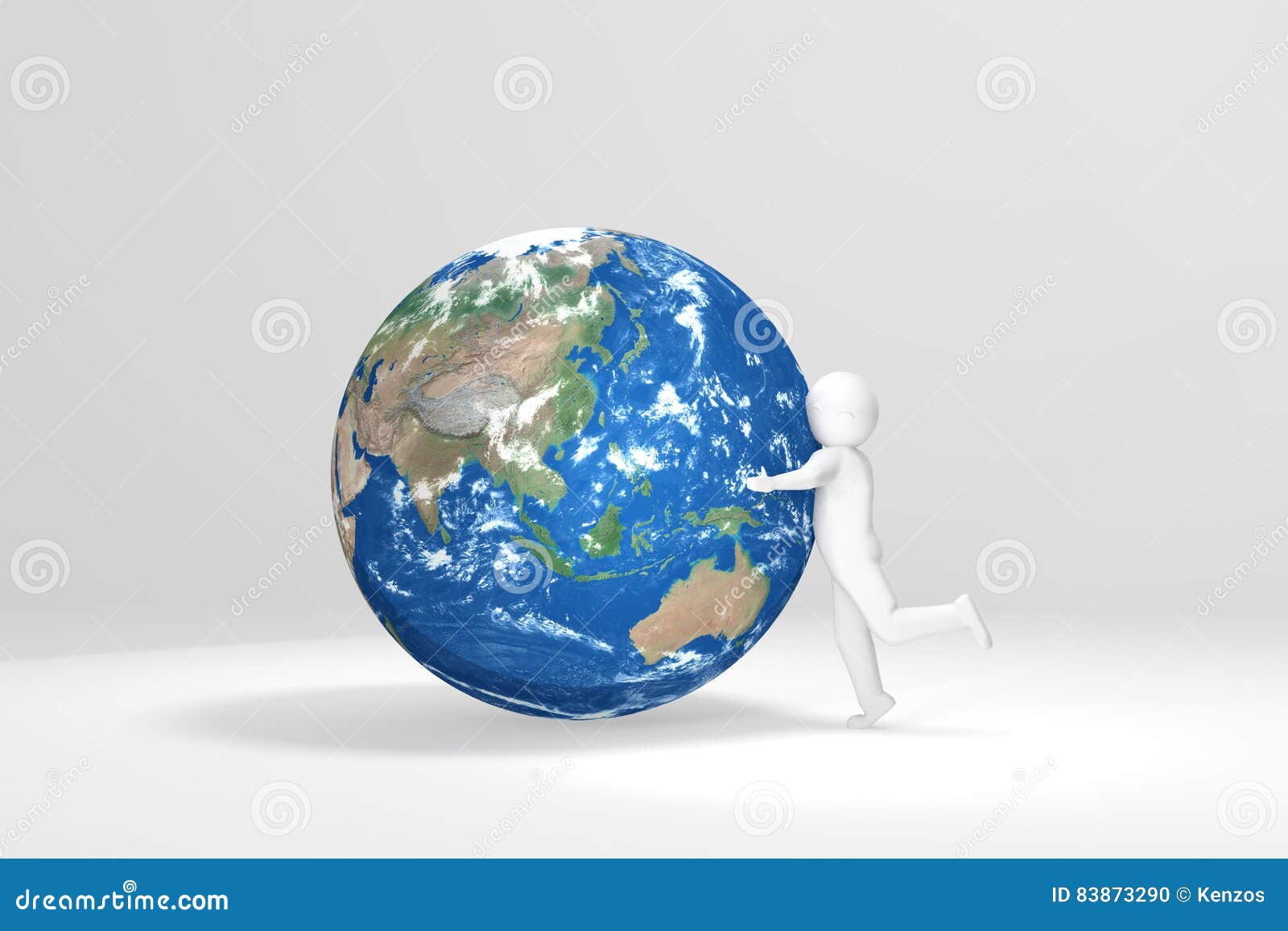 3d Man Hugs Earth - Asia Oceania Edition Stock Illustration ...