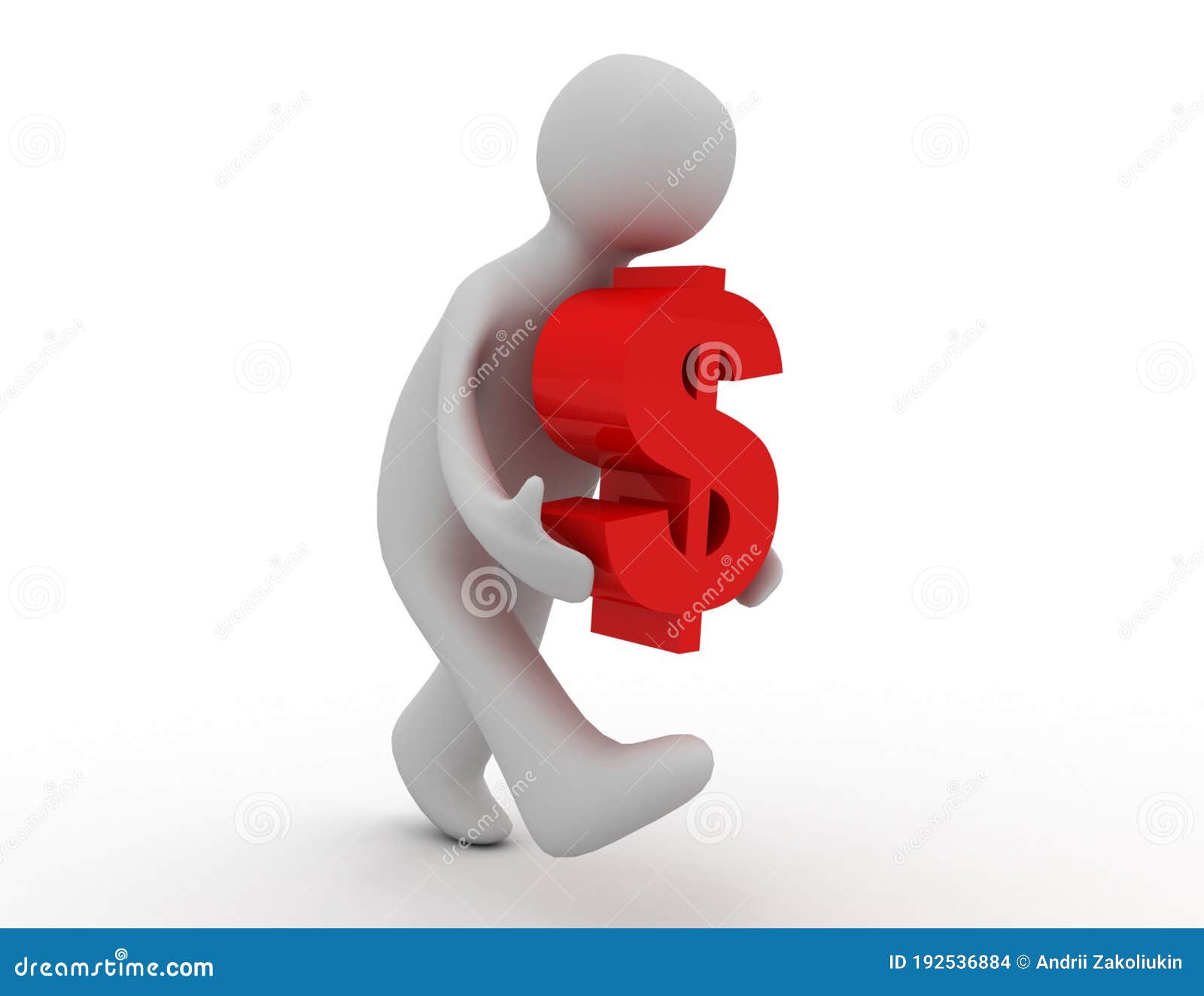 3d Man Icon Running with a Dollar Sign . 3d Rendered Illustration Stock ...