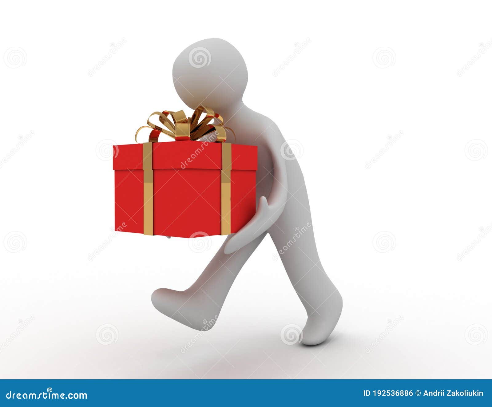 3d Man Icon Running with Gift Box . 3d Rendered Illustration Stock ...