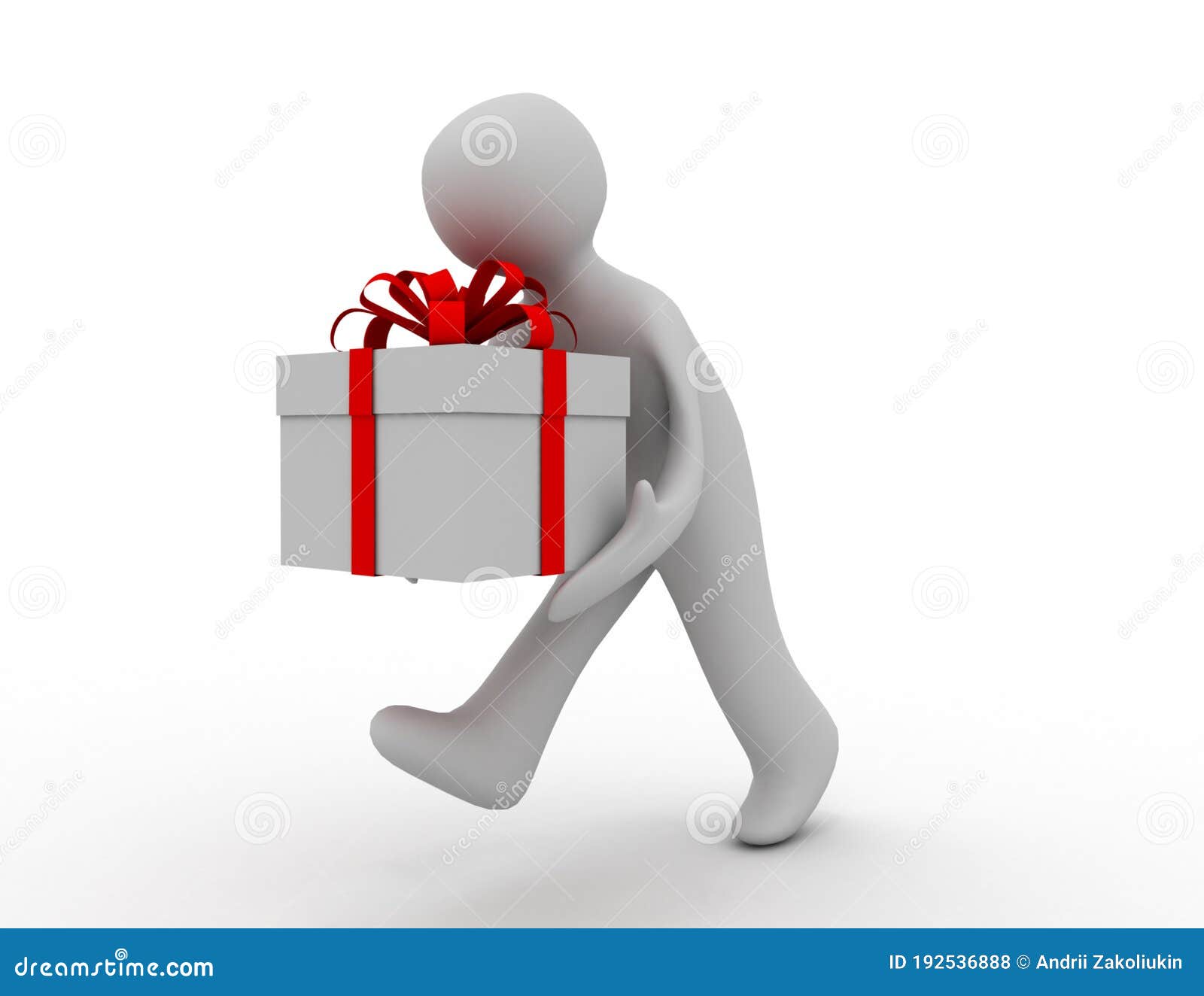 3d Man Icon Running with Gift Box . 3d Rendered Illustration Stock ...