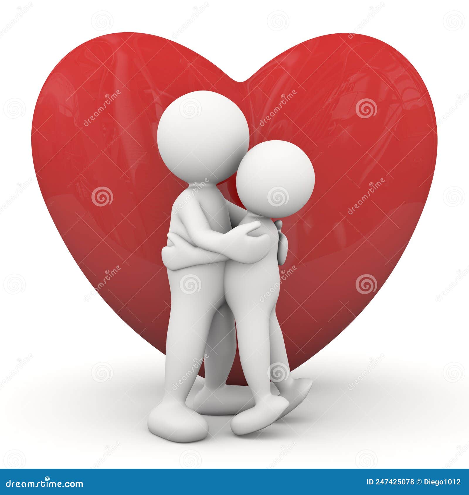 3d Man Illustration Couple in Love Stock Illustration - Illustration of ...