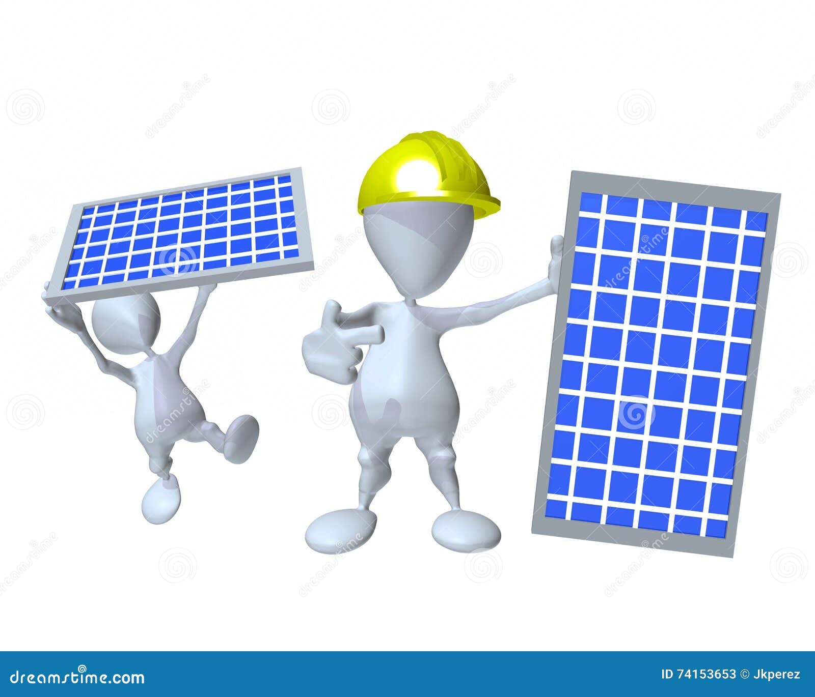 3d Man Installing a Solar Panel for Clean Power Conservation Stock ...