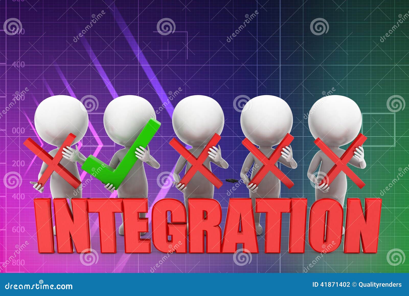 3d Man Integration Illustration Stock Illustration - Illustration of ...