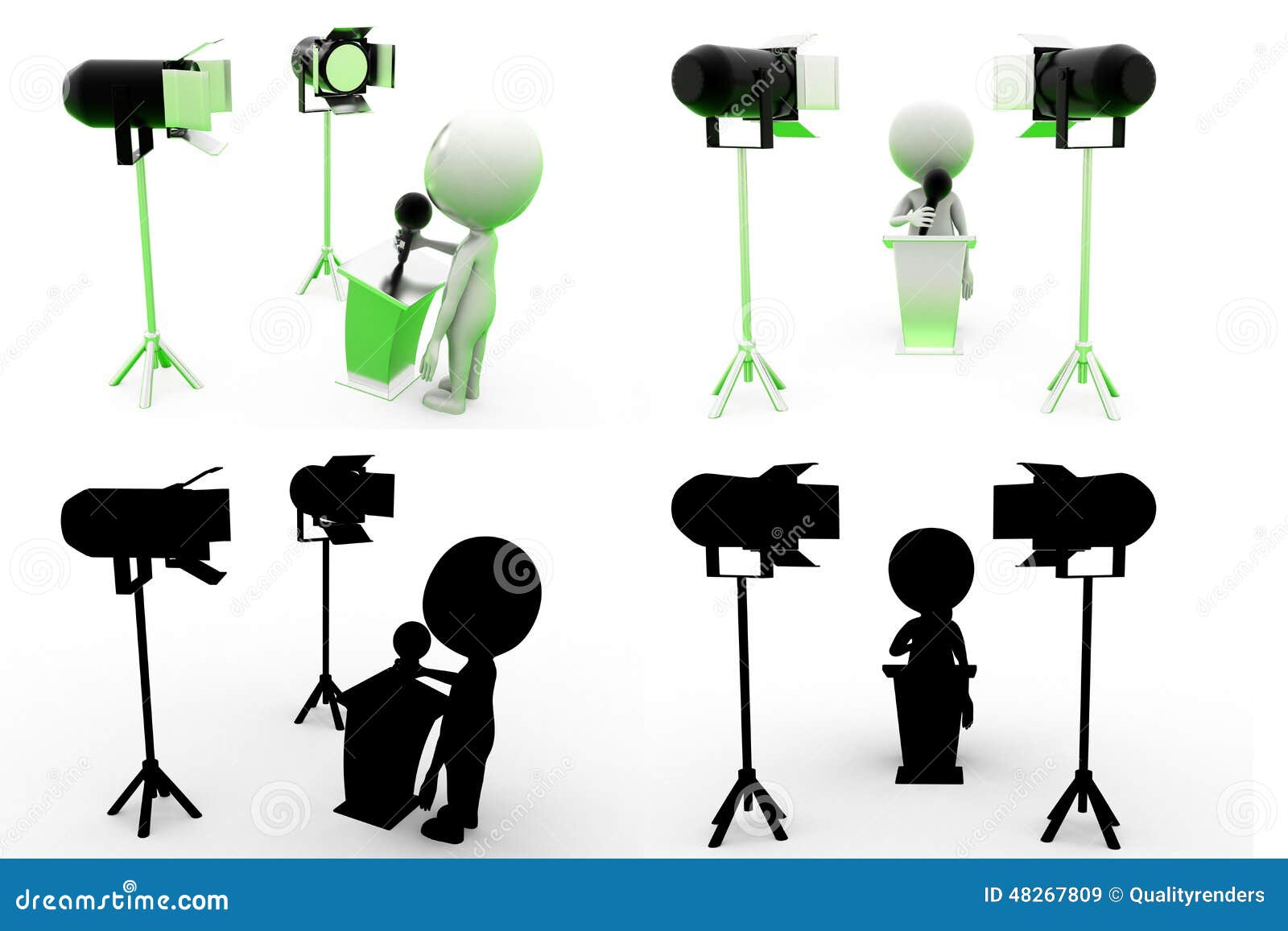 3d Man Interview Concept Collections with Alpha and Shadow Channel ...