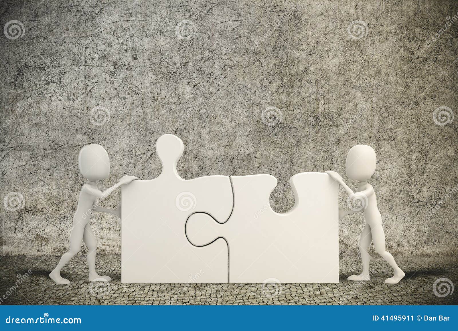 3d Man Joining Two Puzzle Pieces Stock Image | CartoonDealer.com #41495911