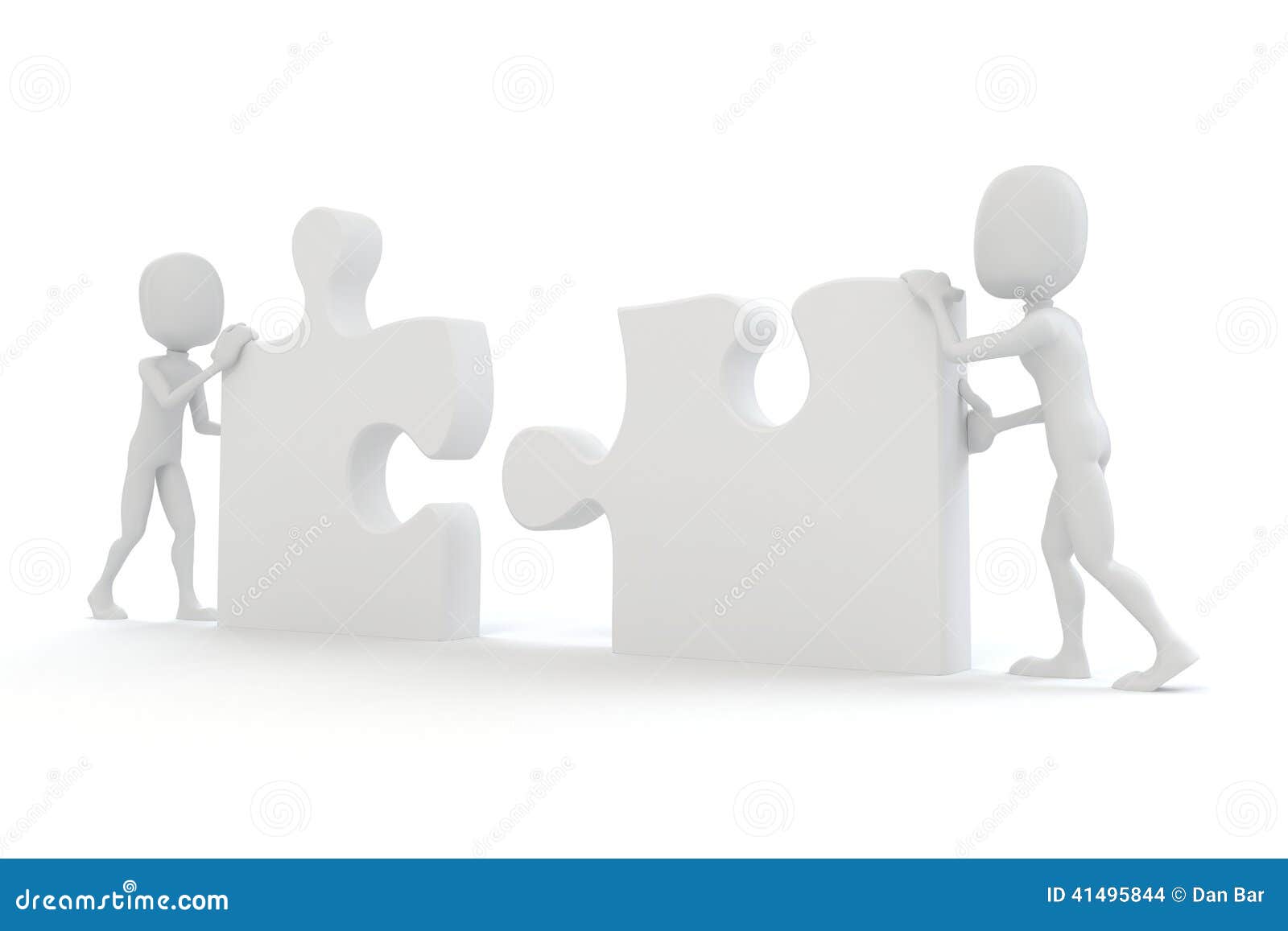 3d Man Joining Two Puzzle Pieces Stock Photo | CartoonDealer.com #41495844
