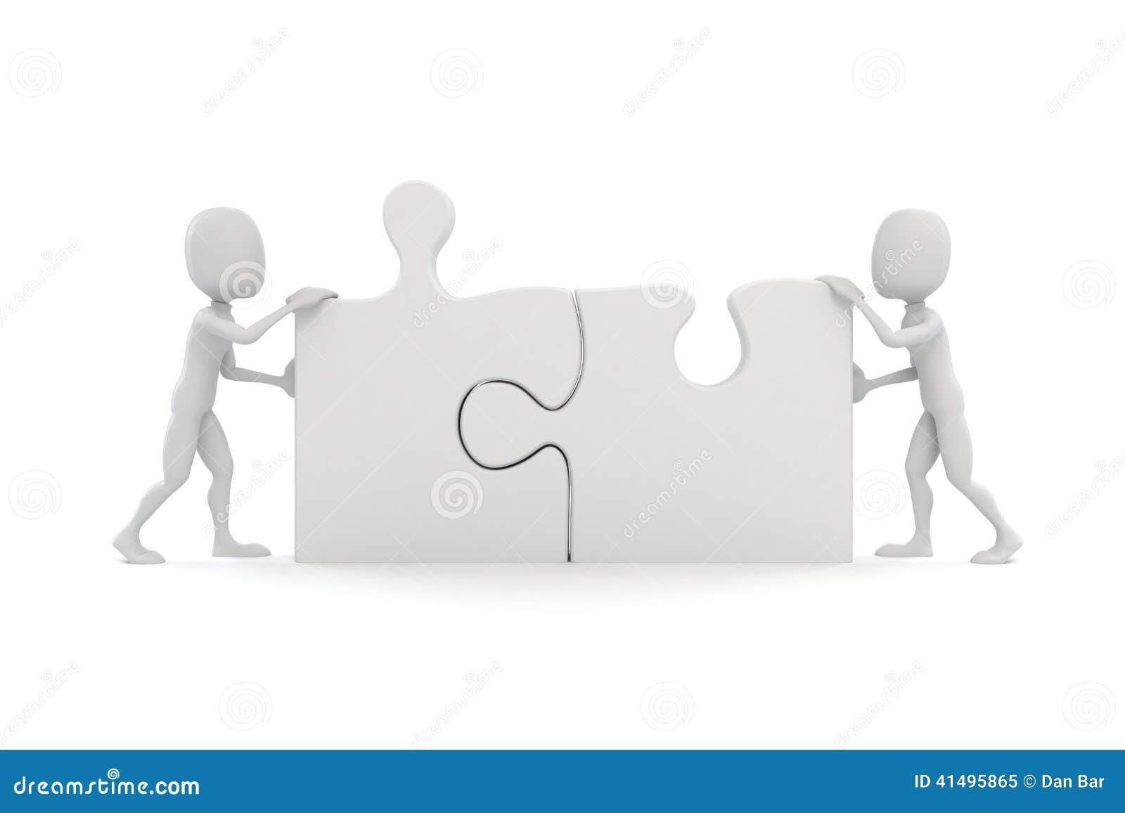 3d Man On Puzzle Joining People Stock Illustration | CartoonDealer.com ...