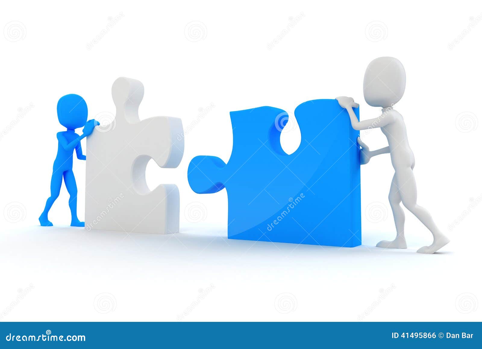 3d Man Joining Two Puzzle Pieces Royalty-Free Stock Image ...