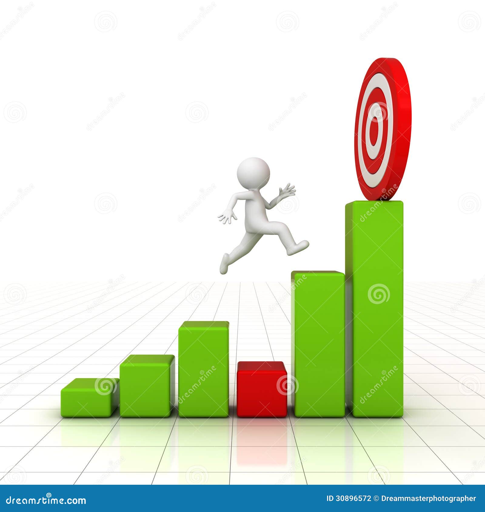 3D Man Jumping Across The Problem To His Successful Goal Royalty-Free ...