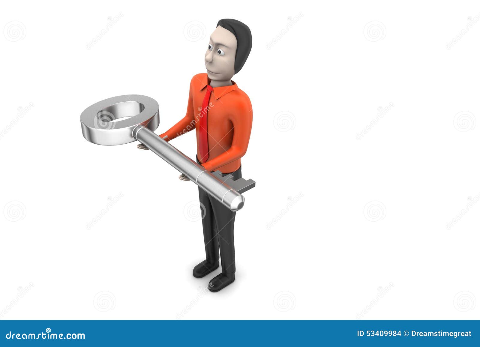 3d man with key stock illustration. Illustration of success - 53409984