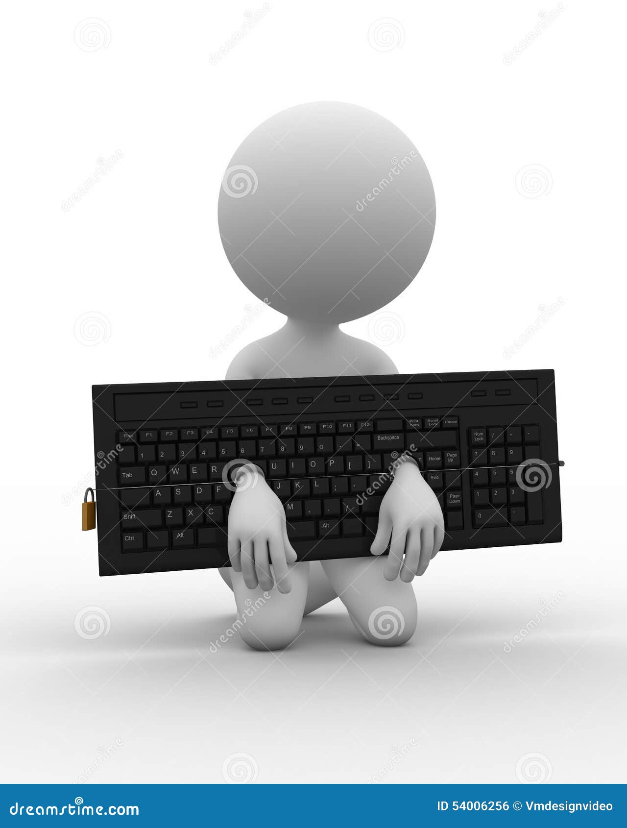 3d Man With A Keyboard Royalty-Free Stock Image | CartoonDealer.com ...