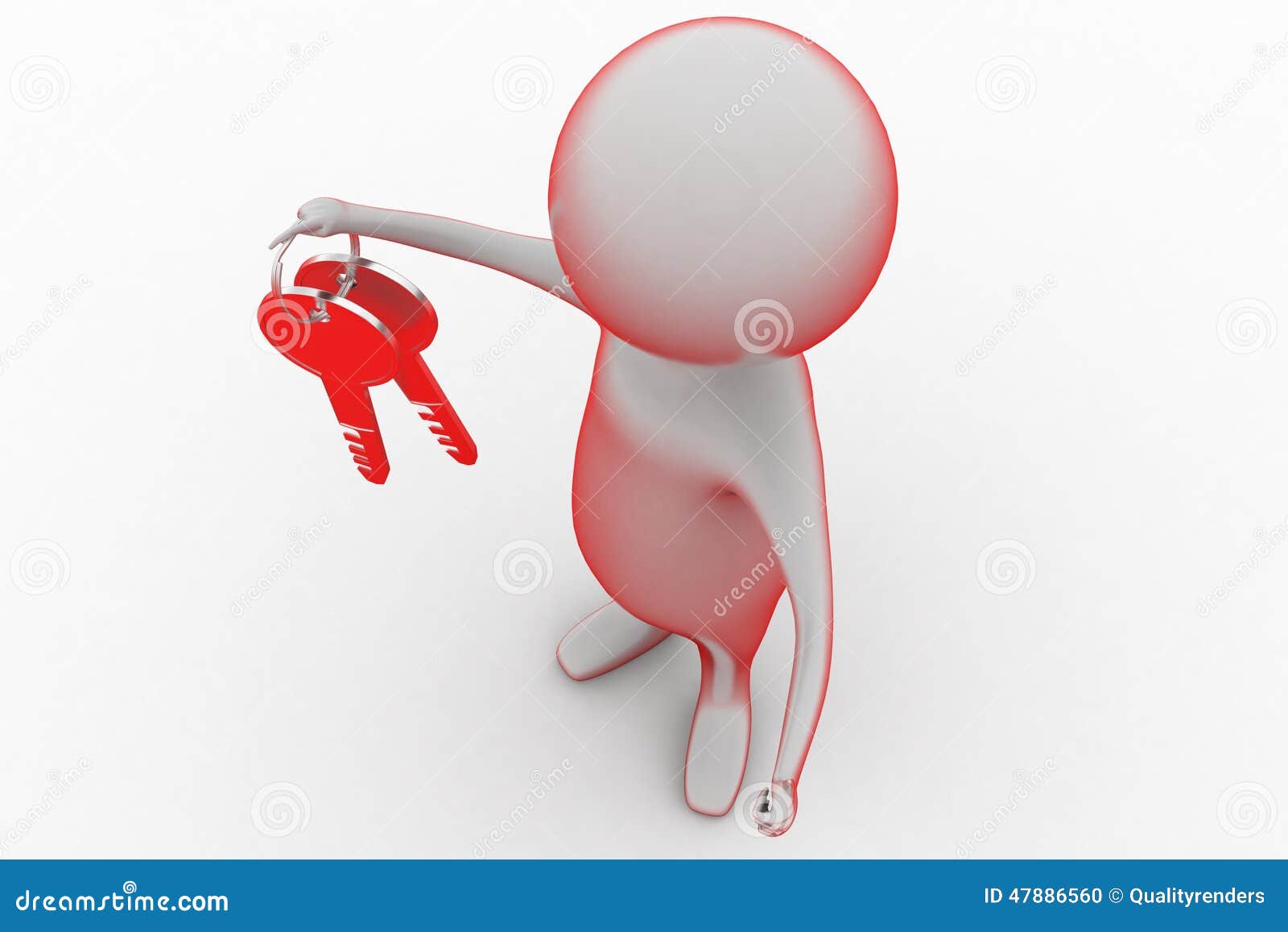 3d man keys concept stock illustration. Illustration of background ...