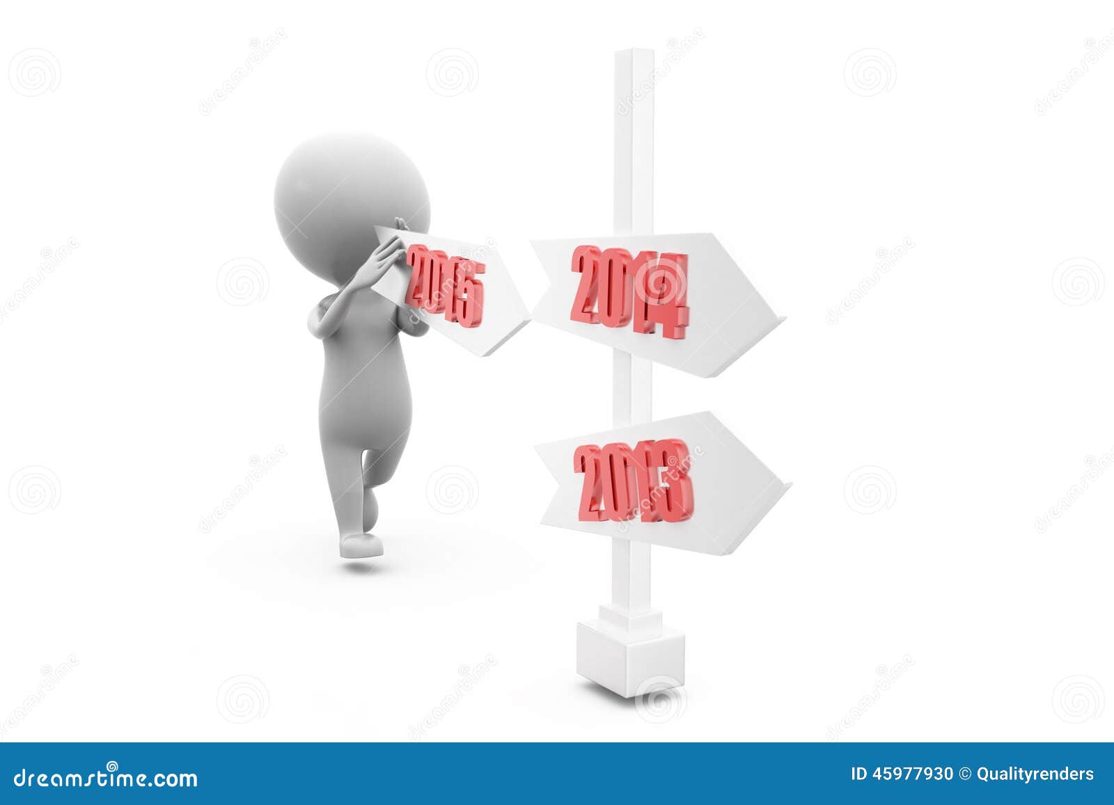 3d Man Last Year Sign Board Concept Stock Illustration - Illustration ...