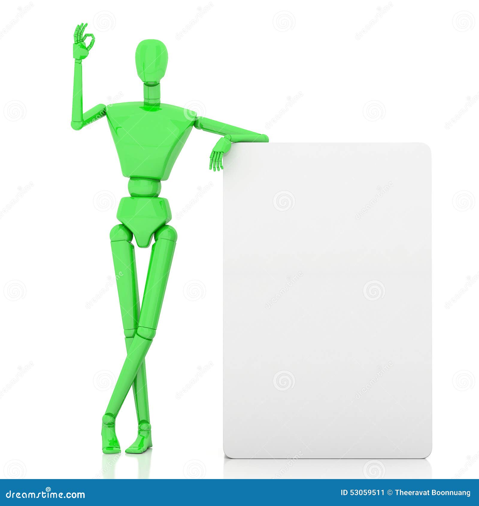 3d Man Leaning On Something And Showing Okay Hand Gesture Over White ...