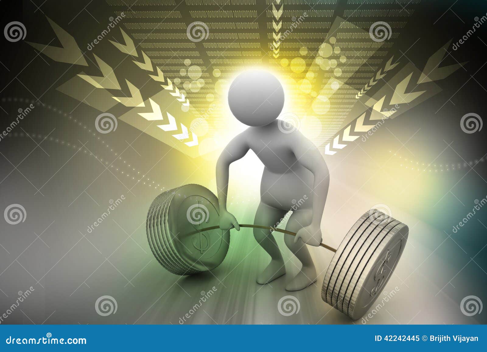 3d man lifting weights stock illustration. Illustration of concept ...