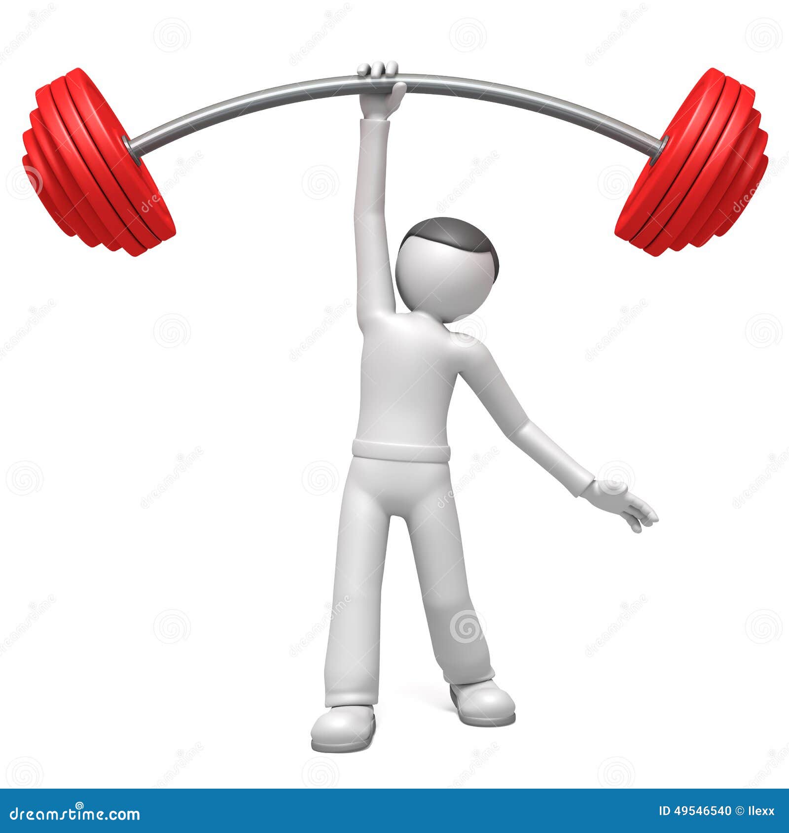 3d man lifting weights stock illustration. Illustration of render ...