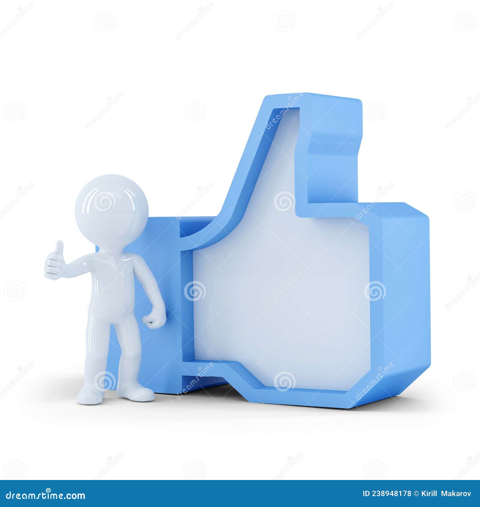 3d Man with like symbol stock photo. Image of communication - 238948178