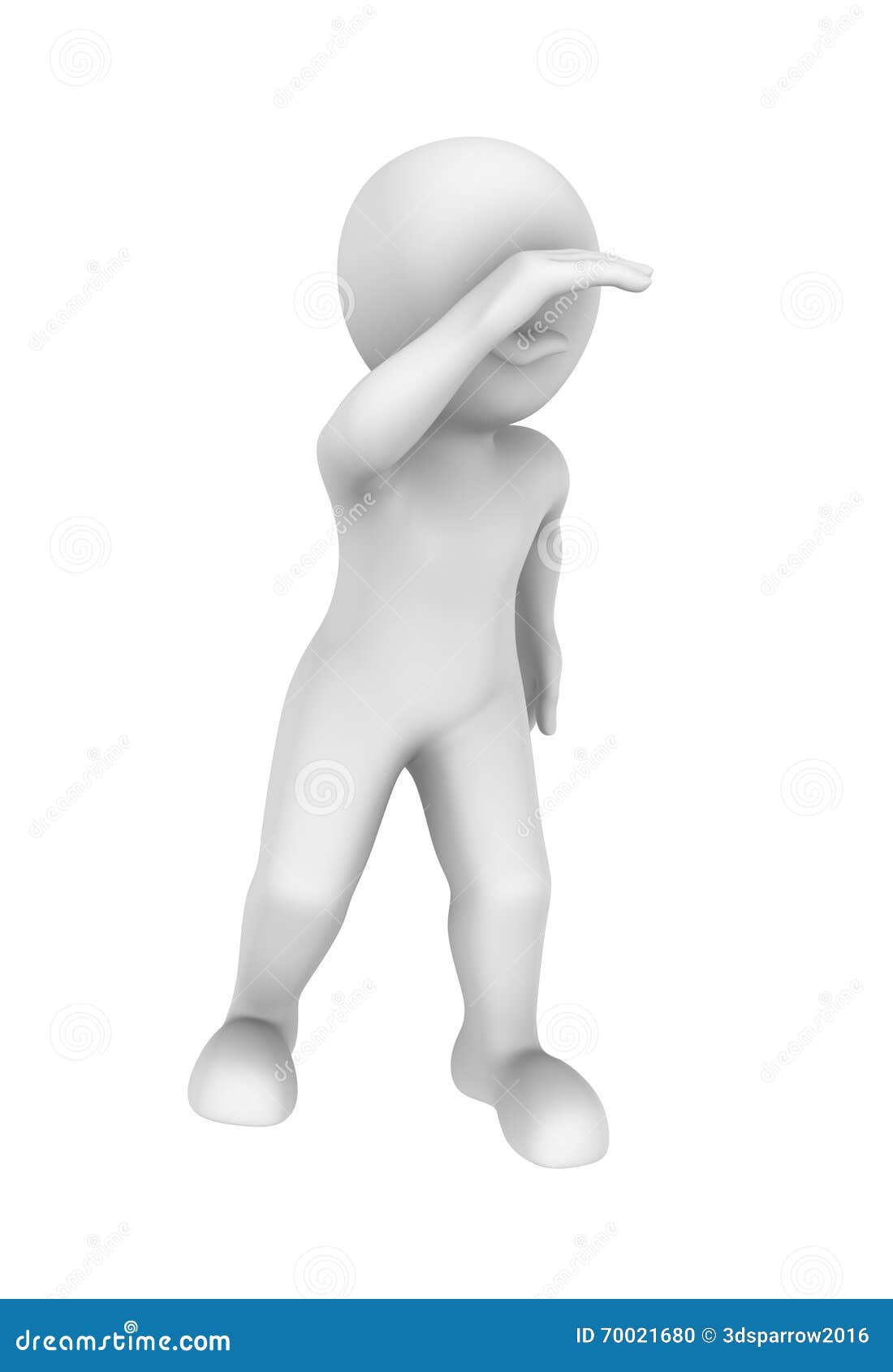 3d man looking far away. stock illustration. Illustration of away ...