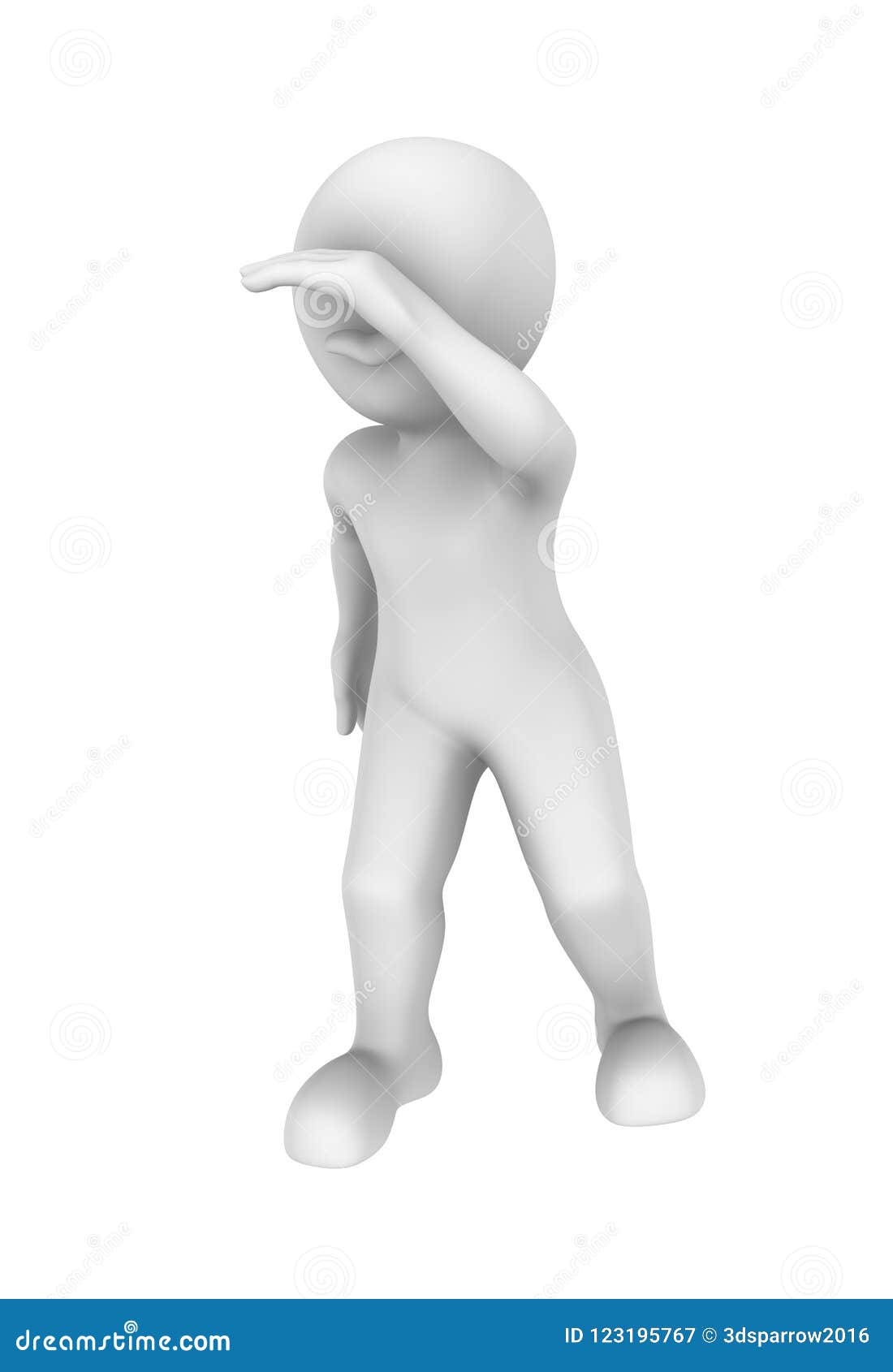 3d Man Looking Far Away. 3d Illustration. Stock Illustration ...