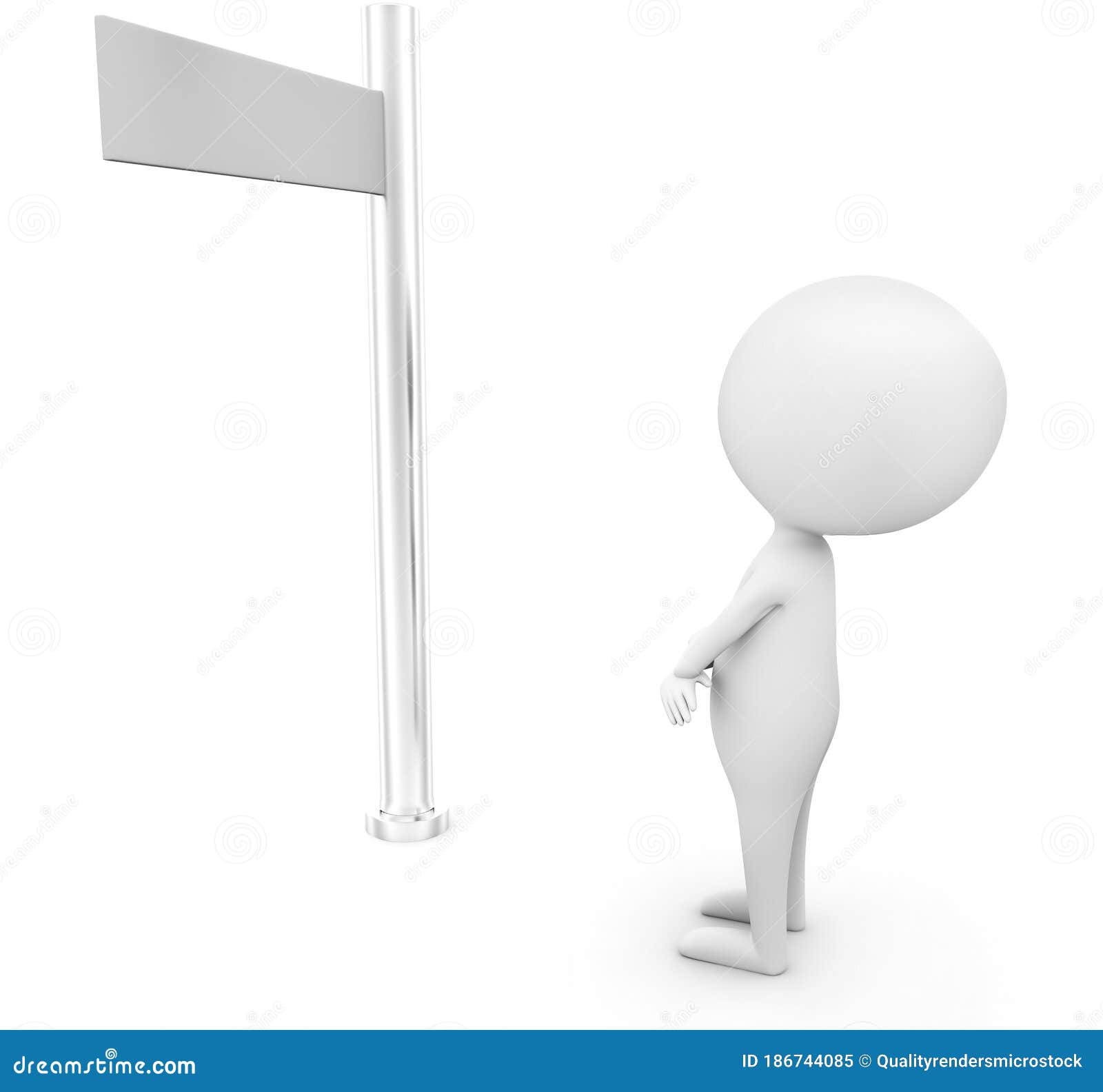 3d Man Looking Towards Sign Boards Concept Stock Illustration ...