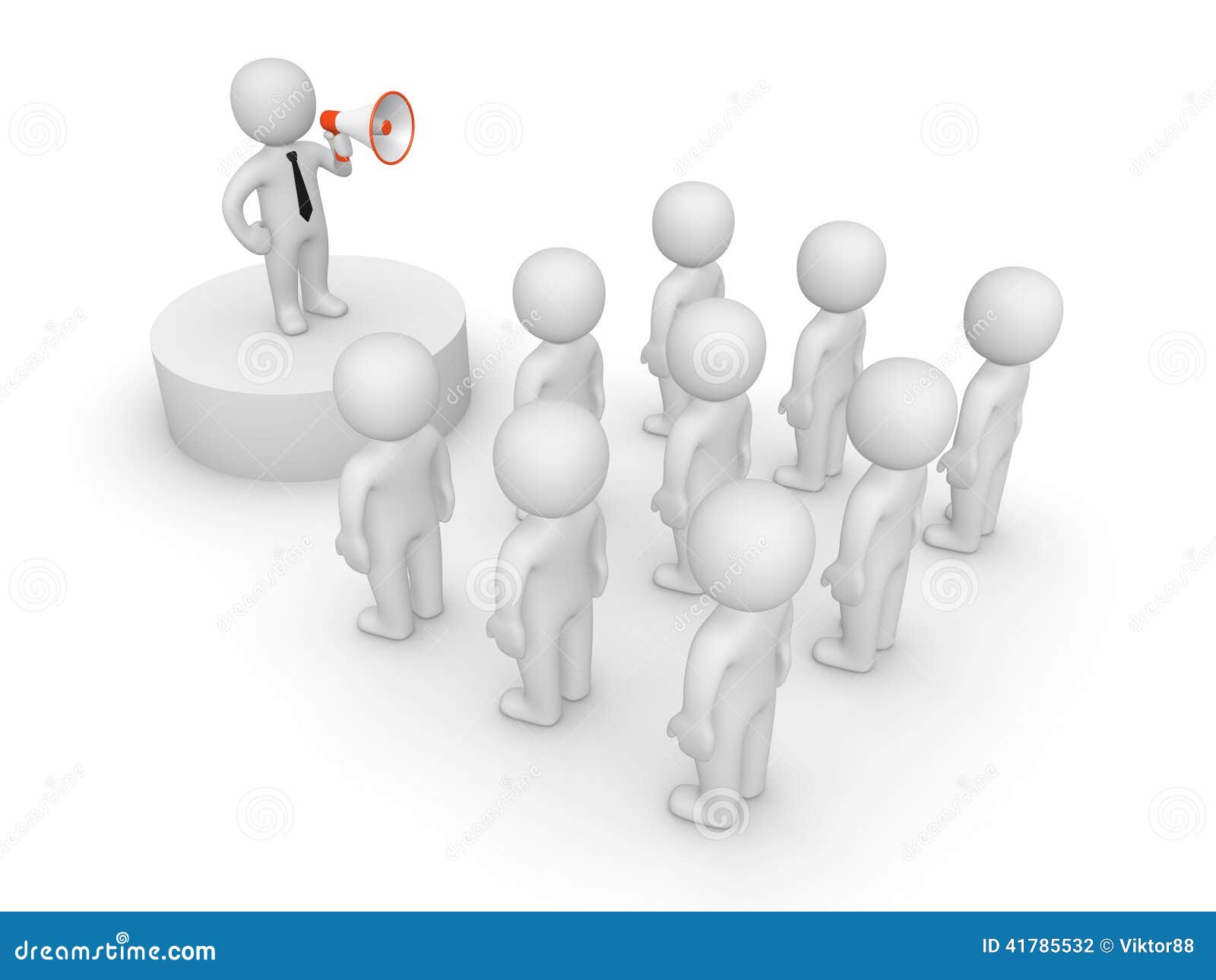 3d Man with Loudspeaker Talking To Crowd Stock Illustration ...