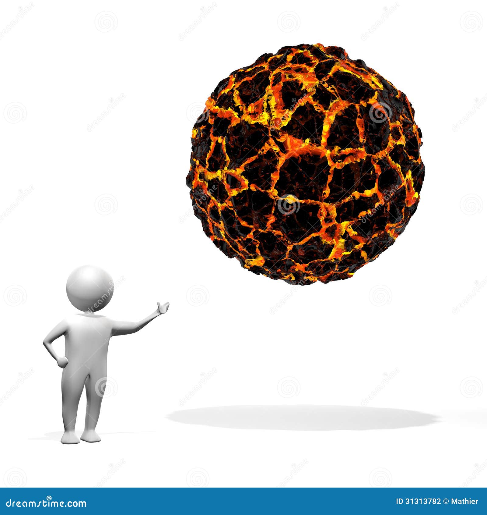 3D Man - Magma stock illustration. Illustration of attention - 31313782